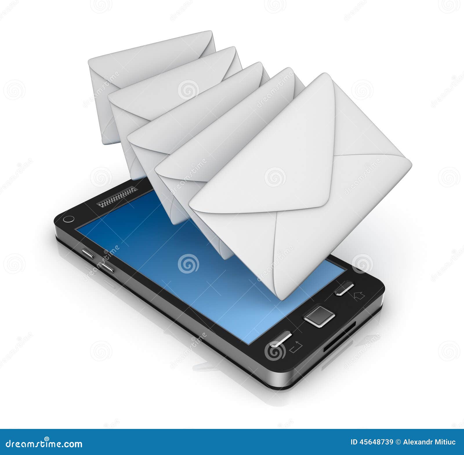 Cell Phone Email Icon Concept. on White Stock Illustration ...