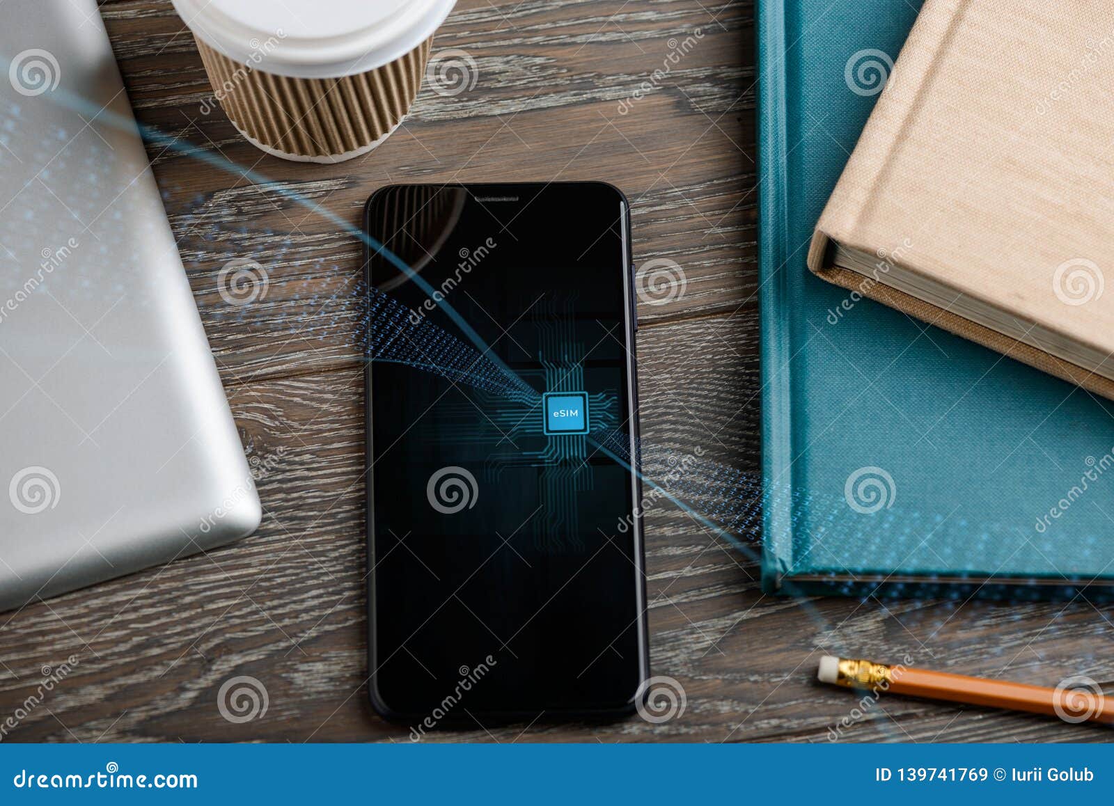 Cell Phone with Embedded SIM Stock Image - Image of esim, breakthrough ...