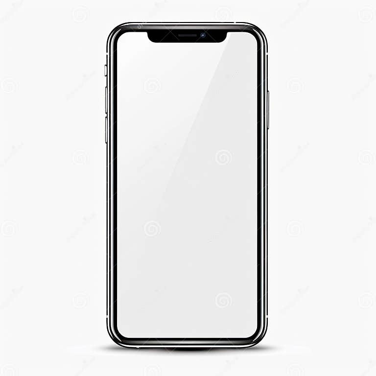 A Cell Phone with an Empty Display Against a White Backdrop Stock ...