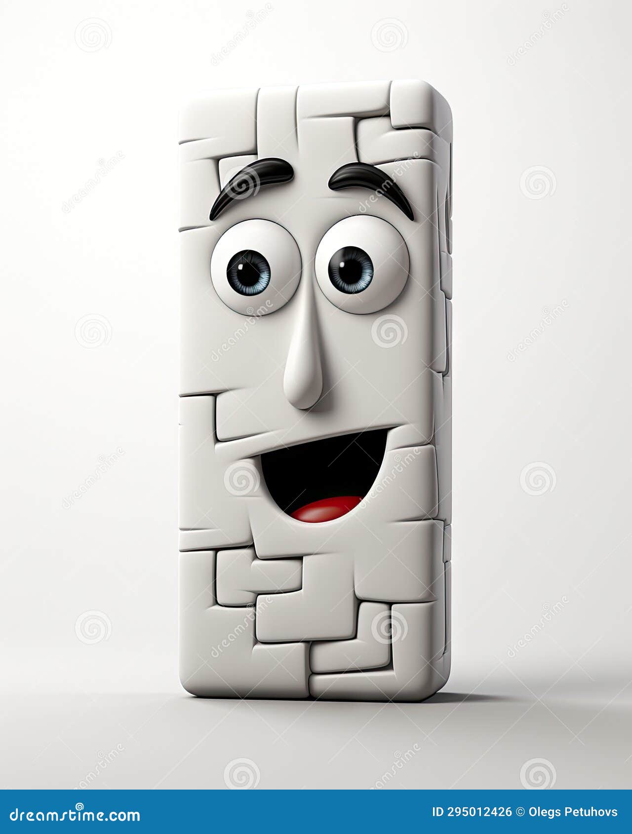 A Cell Phone with a Face Made Out of Bricks on it. Generative Ai Stock ...