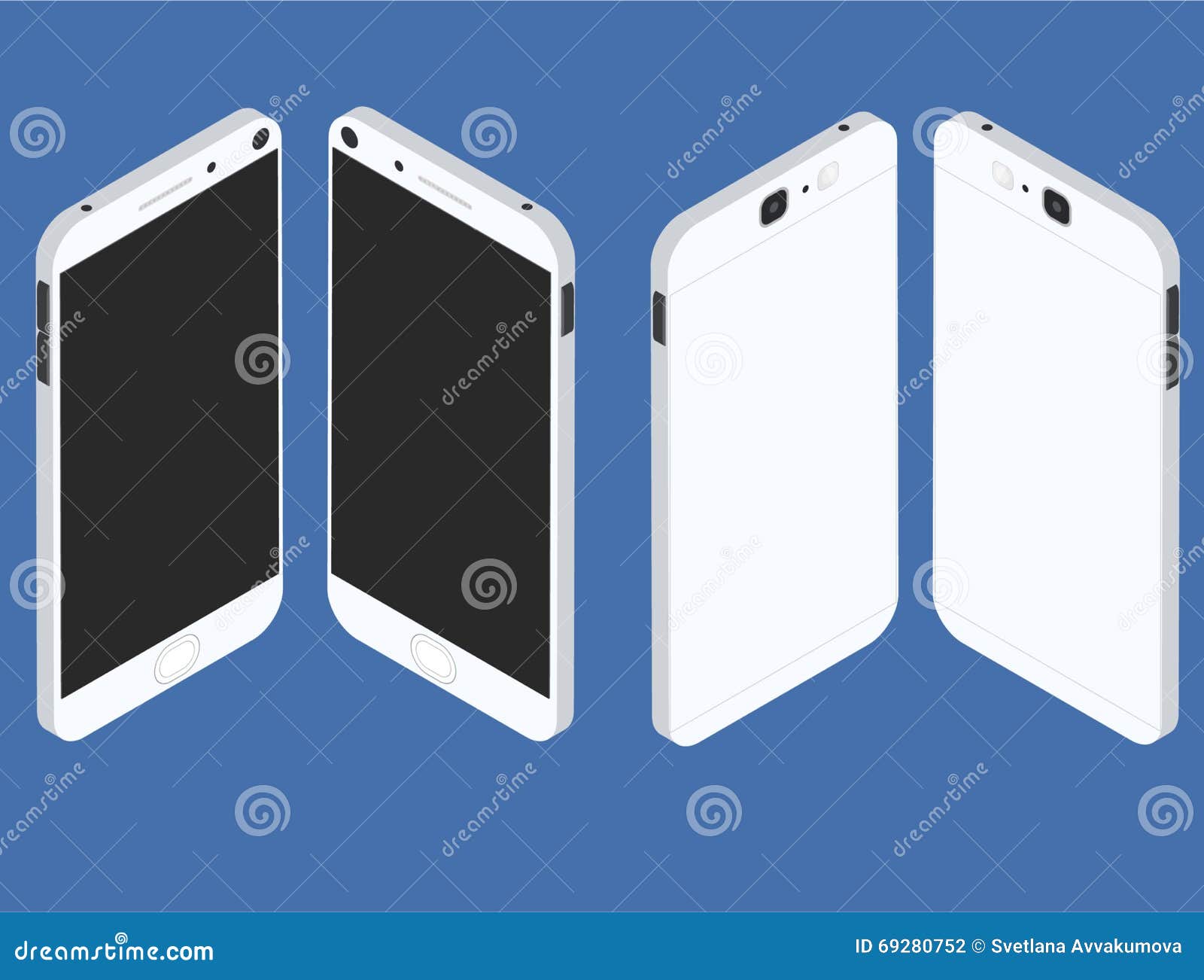 Cell Phone. Flat Isometric. Mobile Device Stock Vector - Illustration ...