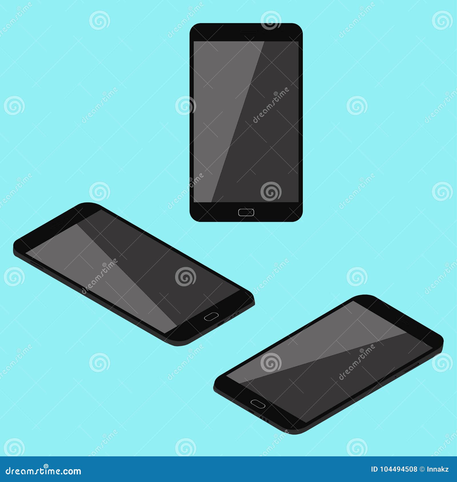 Isometric cell phone. stock vector. Illustration of black - 104494508
