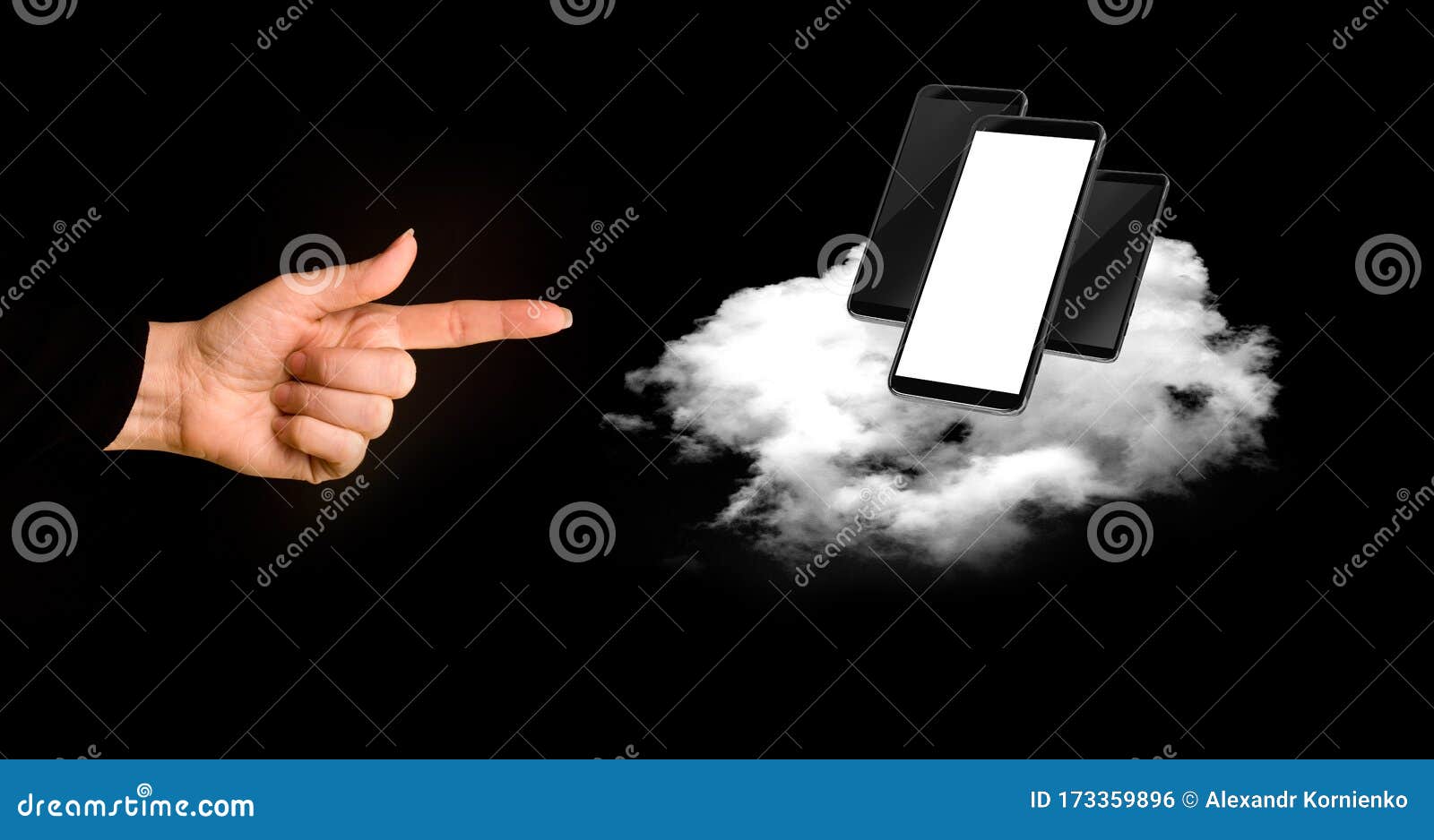 Cell Phone Floating in the Clouds Stock Photo - Image of tablet ...