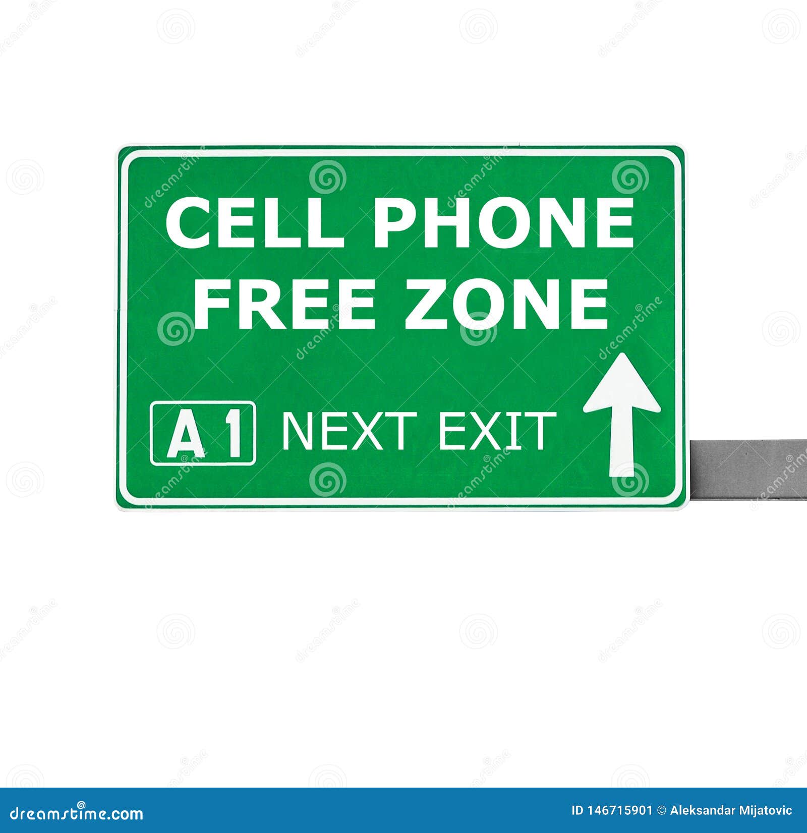 CELL PHONE FREE ZONE Road Sign Isolated on White Stock Image - Image of ...