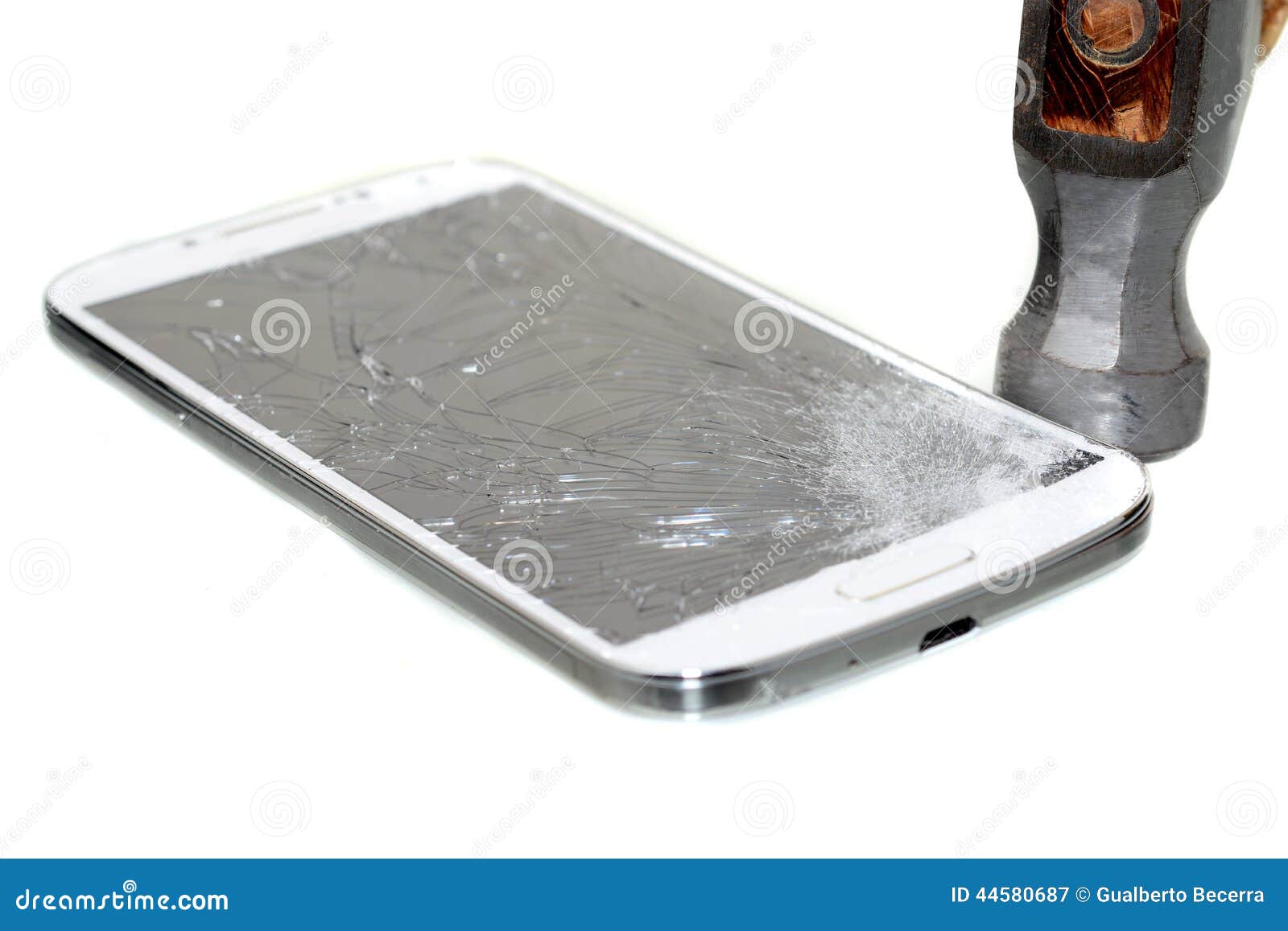 Cell phone and hammer stock image. Image of damaged, broke - 44580687