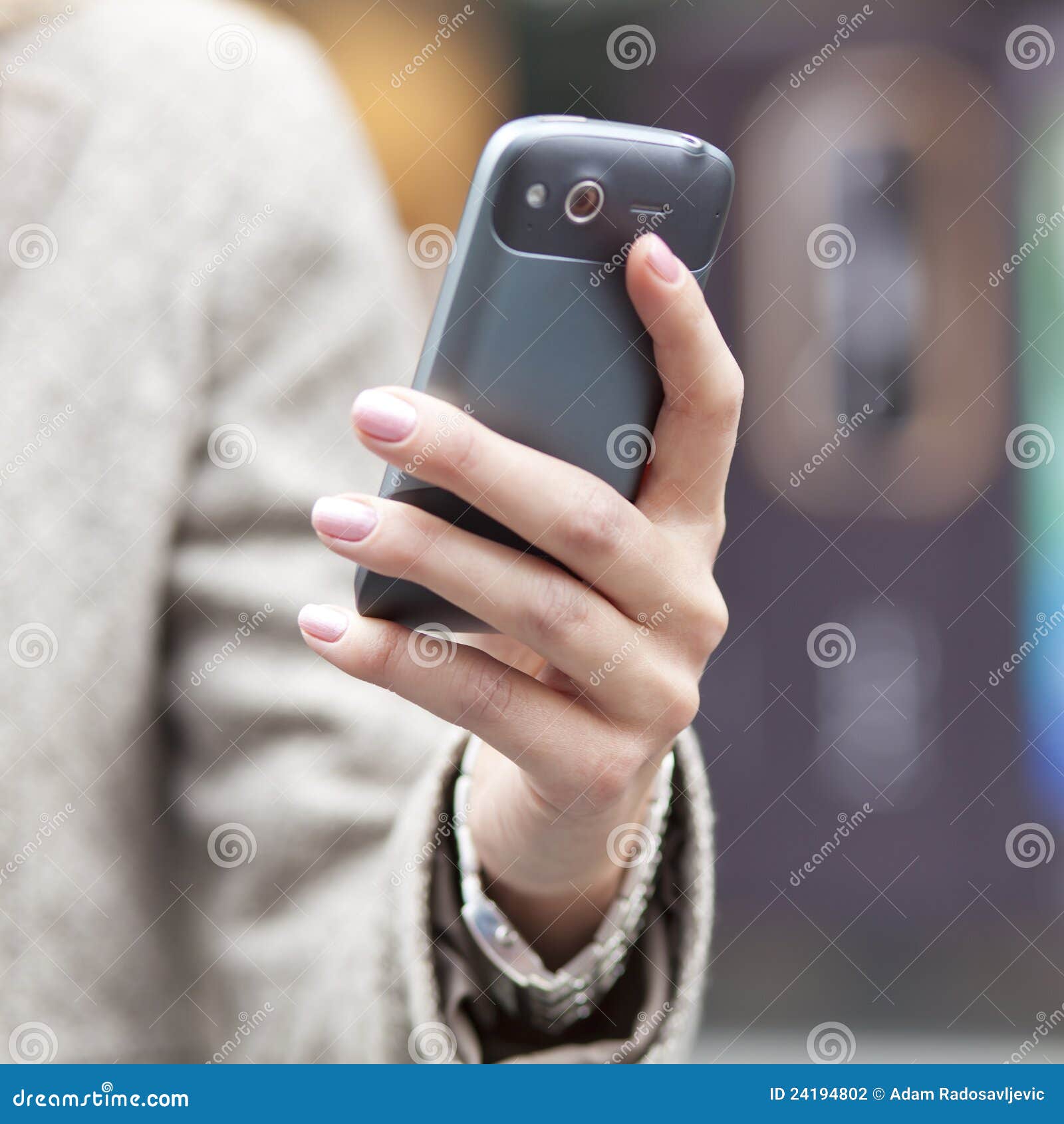 Cell phone in hand stock photo. Image of urban, people - 24194802