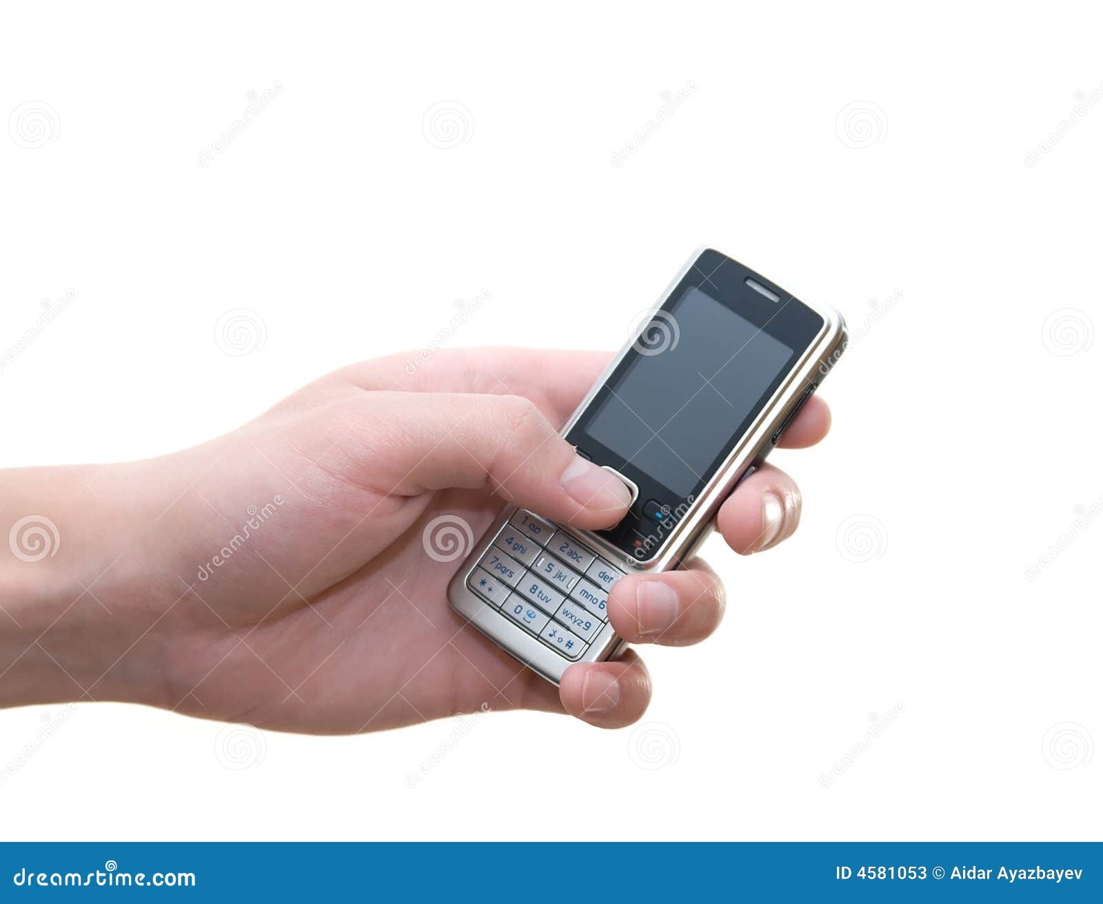 Cell phone in hand stock image. Image of cellphone, telephone - 4581053