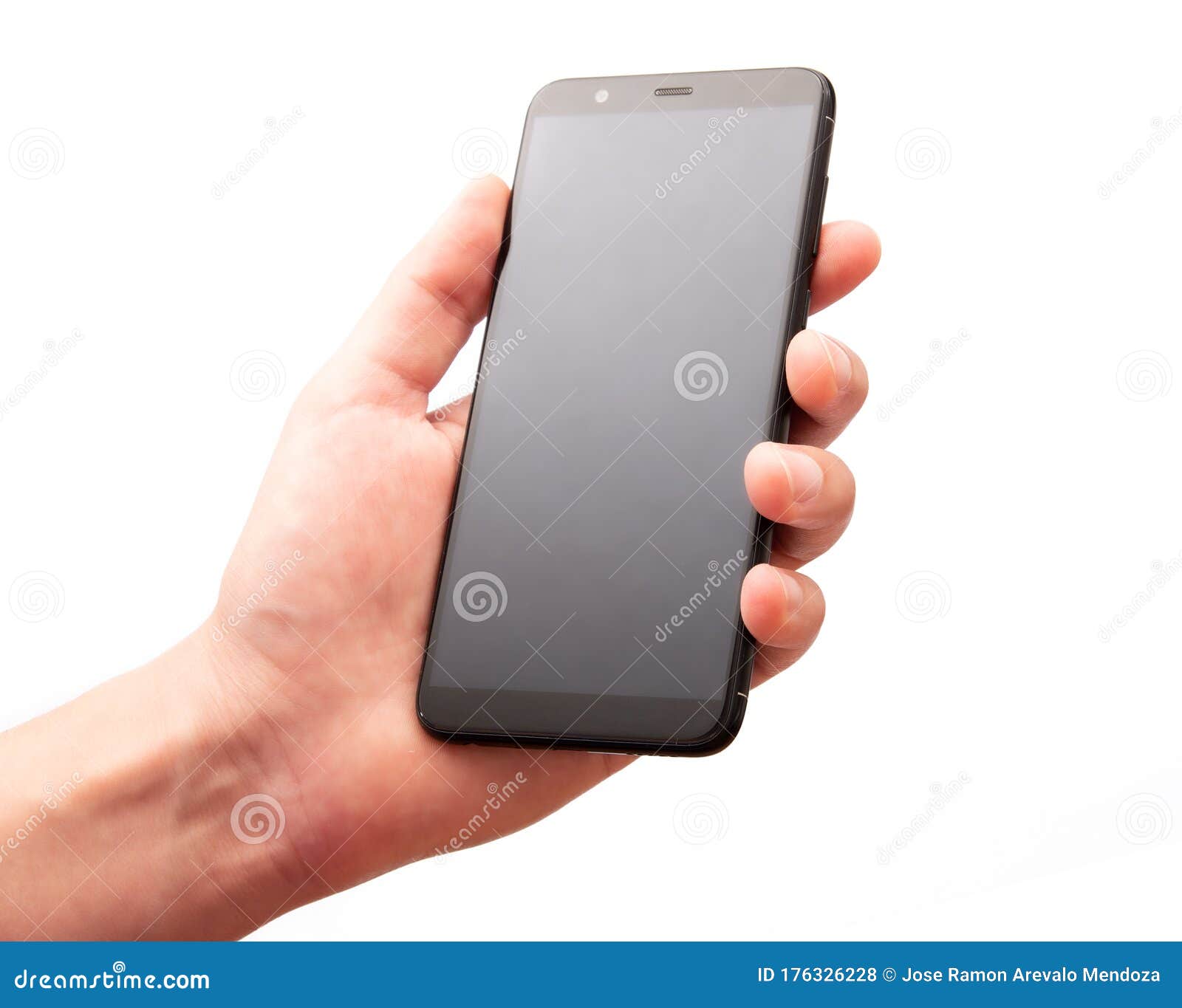 Cell phone in hand stock photo. Image of corporate, lifestyle - 176326228