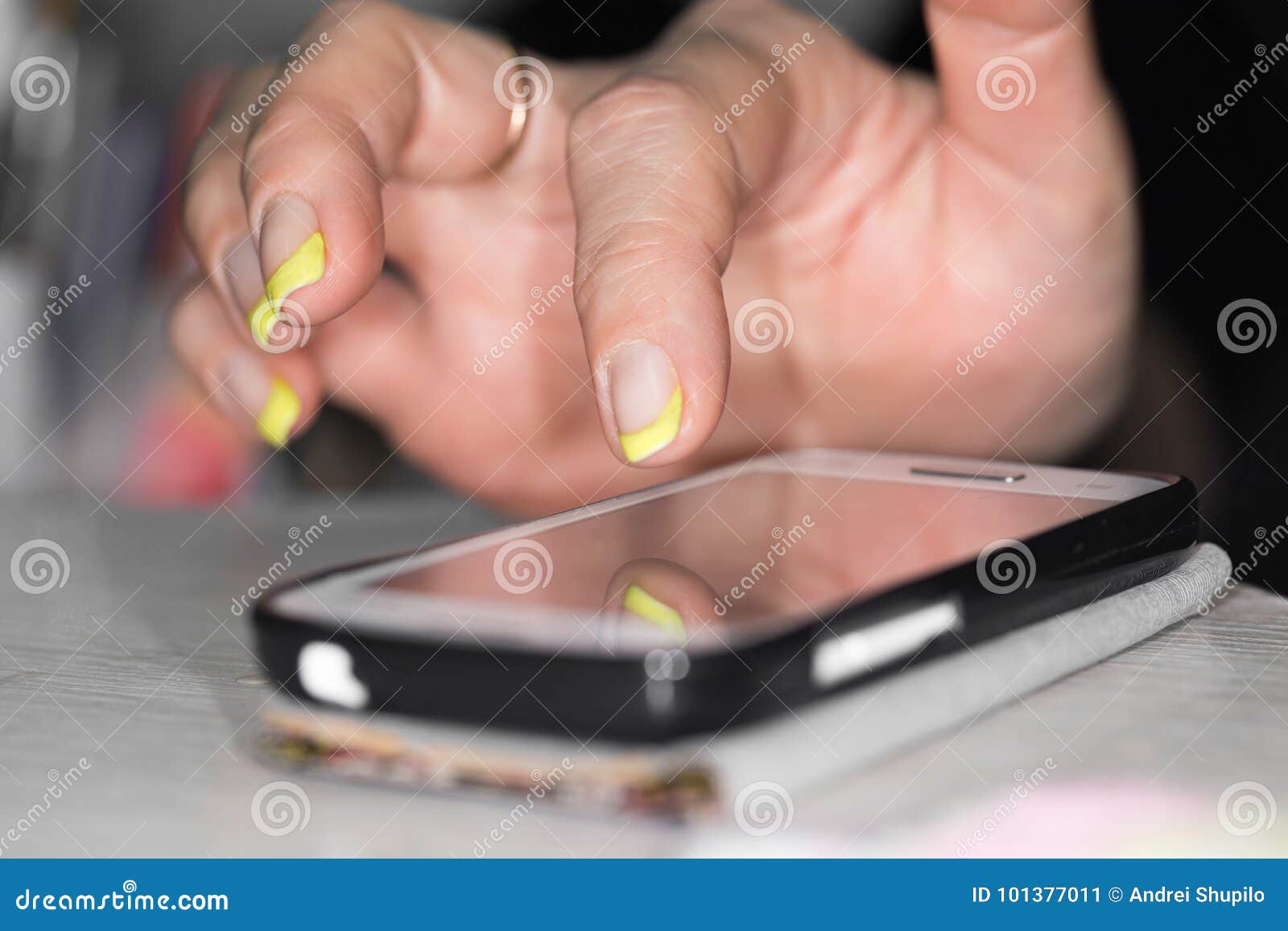 Cell phone in hand stock image. Image of chat, cell - 101377011