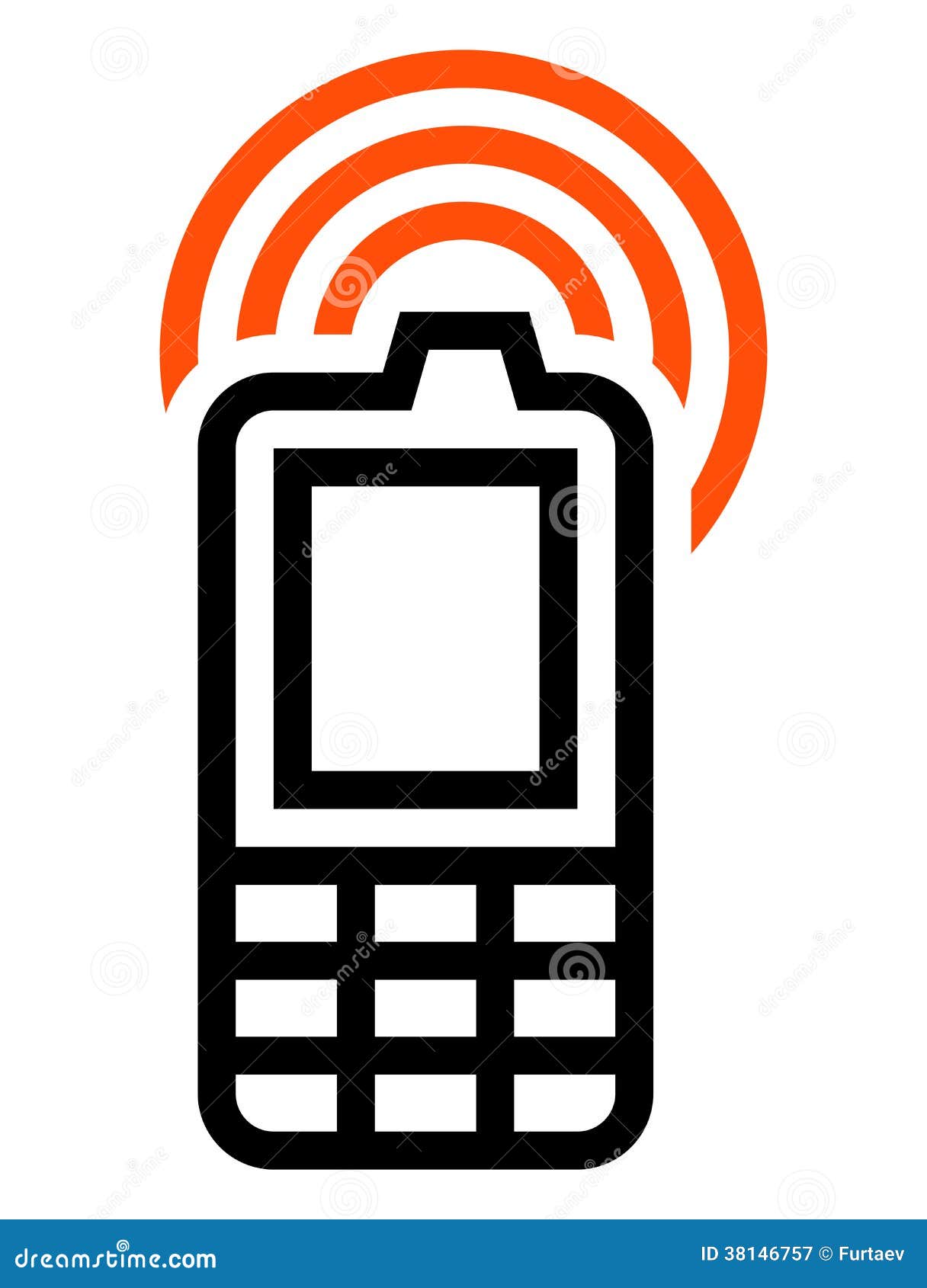 Cell phone icon stock vector. Illustration of black, cellphone - 38146757