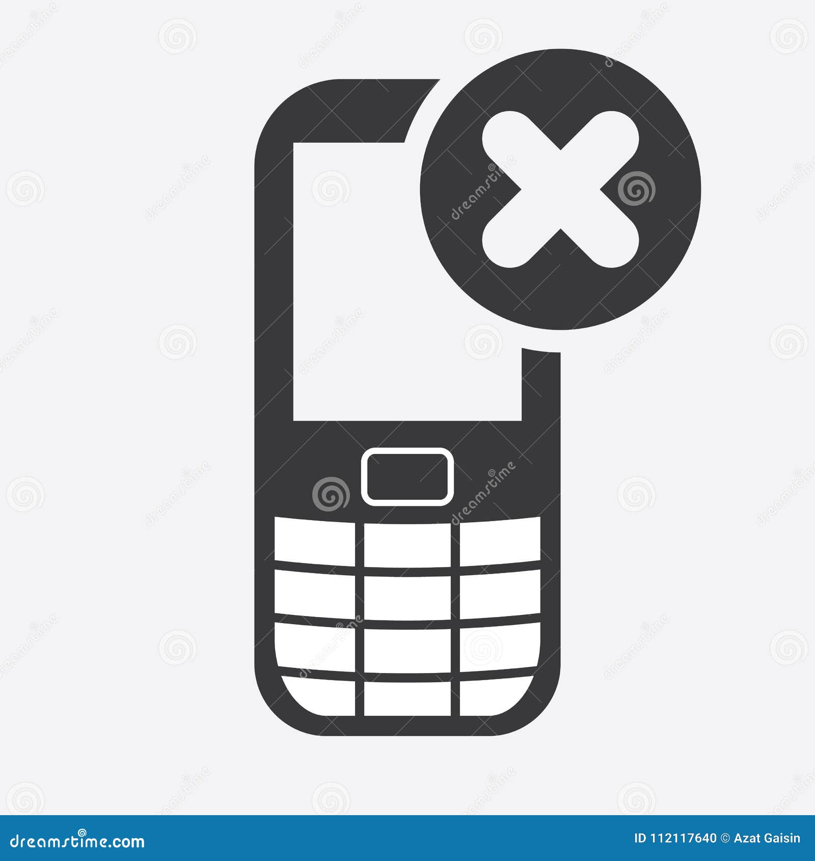 Cell Phone Icon with Cancel Sign. Cell Phone Icon and Close, Delete ...