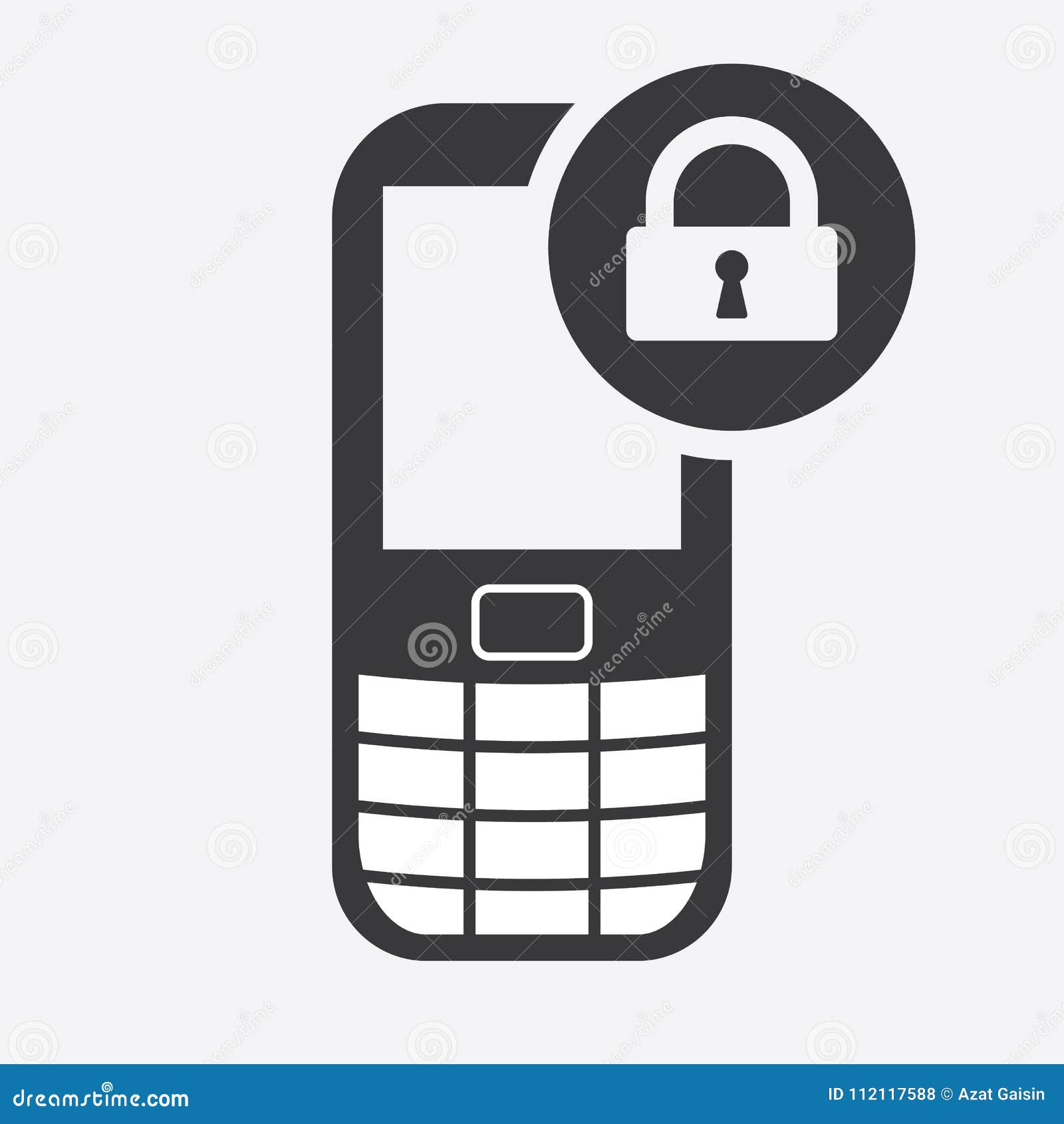 Cell Phone Icon with Padlock Sign. Cell Phone Icon and Security ...