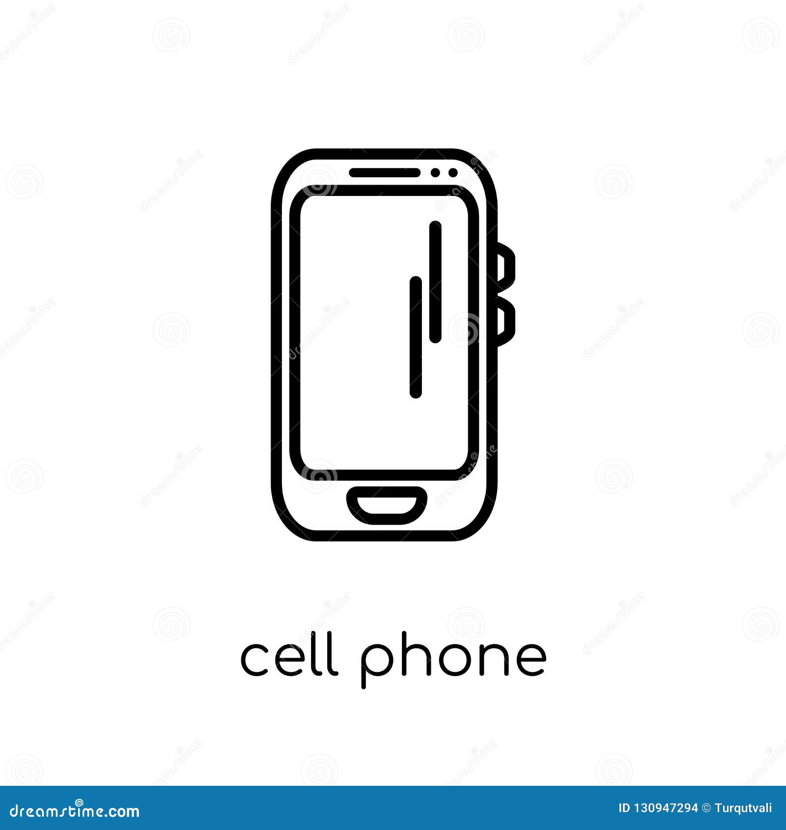 Cell Phone Icon. Trendy Modern Flat Linear Vector Cell Phone Icon on ...