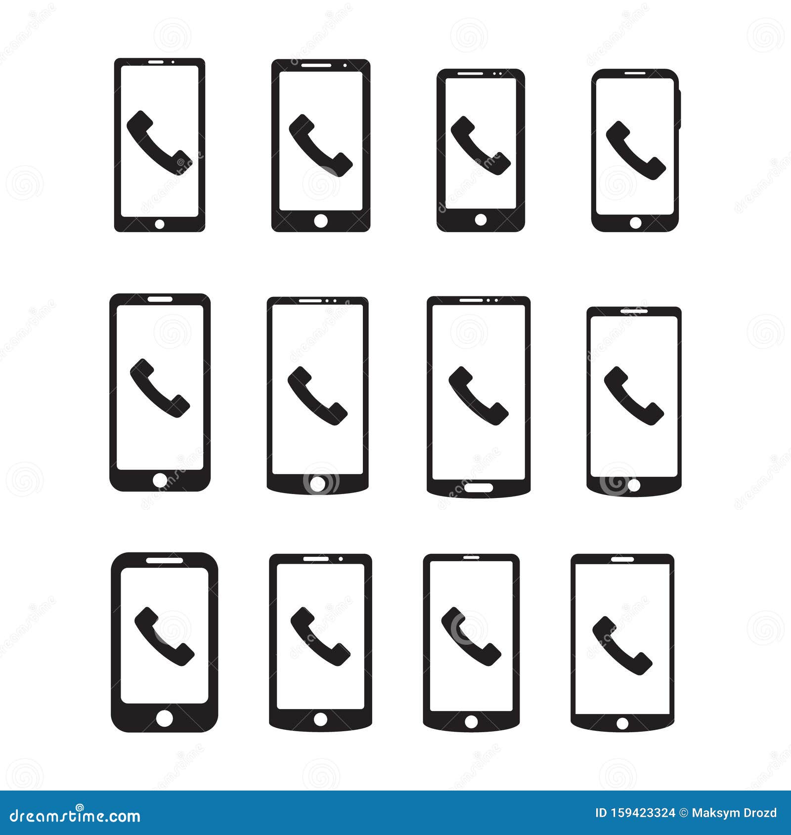 Cell Phone Icon. Vector Illustration Style is a Flat Iconic Cell Phone ... Cell Phone Icon. Vector Illustration Style is a Flat Iconic Cell Phone ...