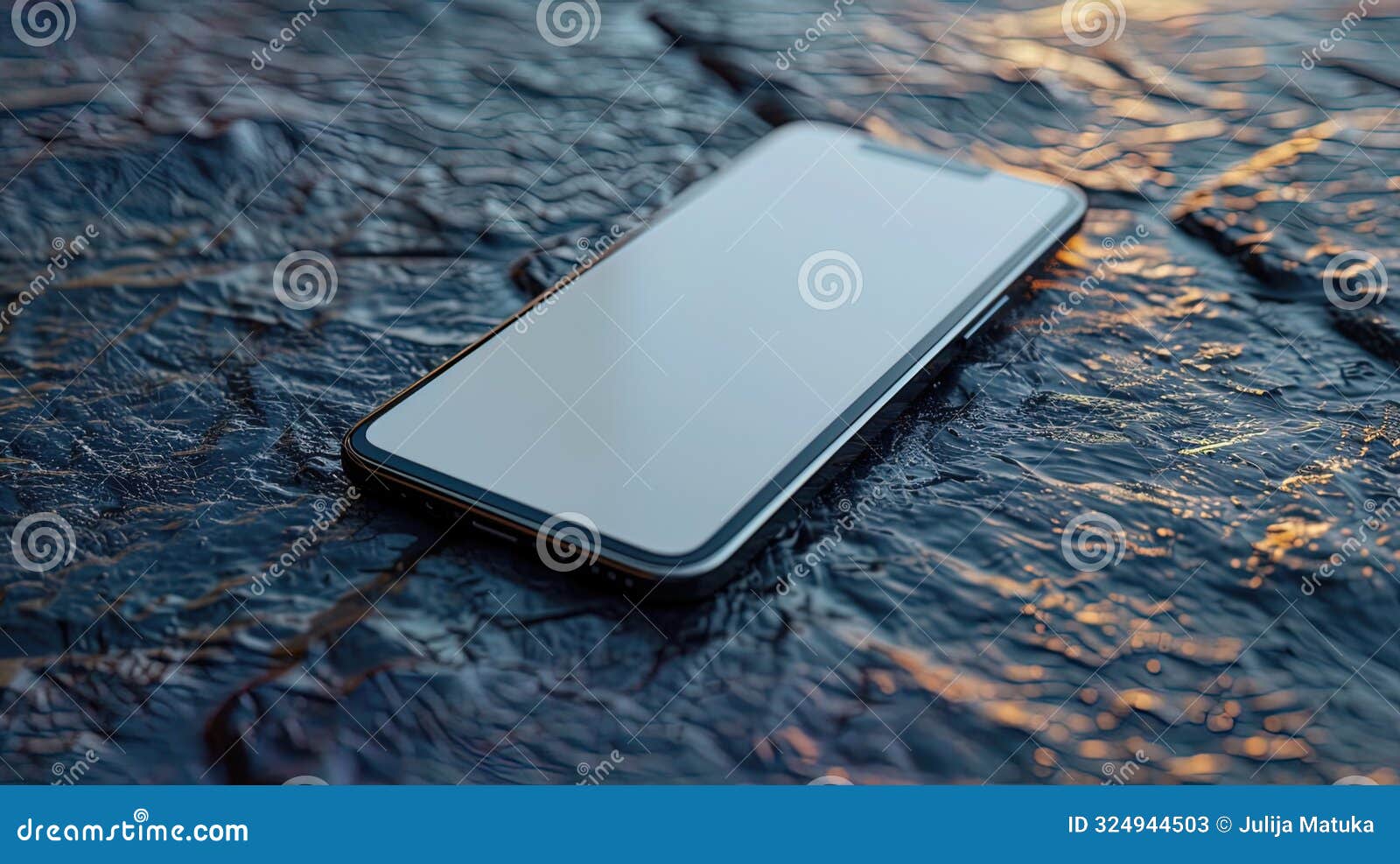 A Cell Phone is Laying on a Rock Stock Image - Image of equipment ...