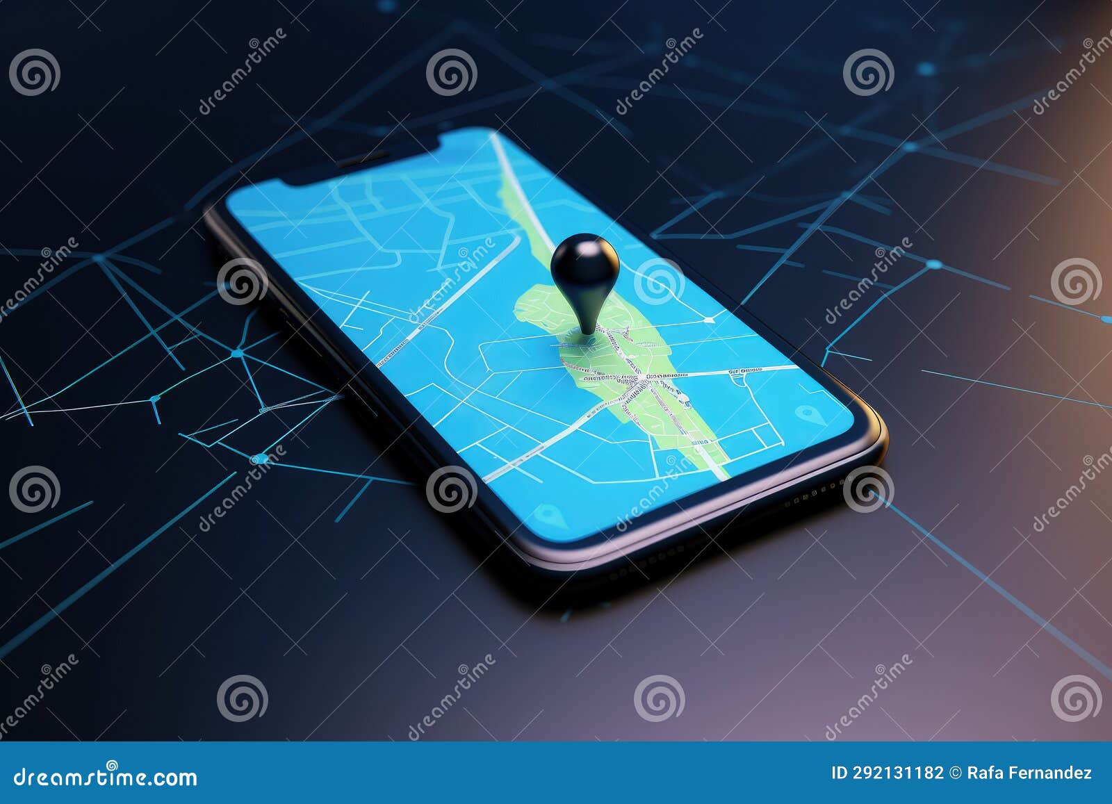 Cell Phone with Location Icon, Gps Icon on Mobile Screen, Blue ...