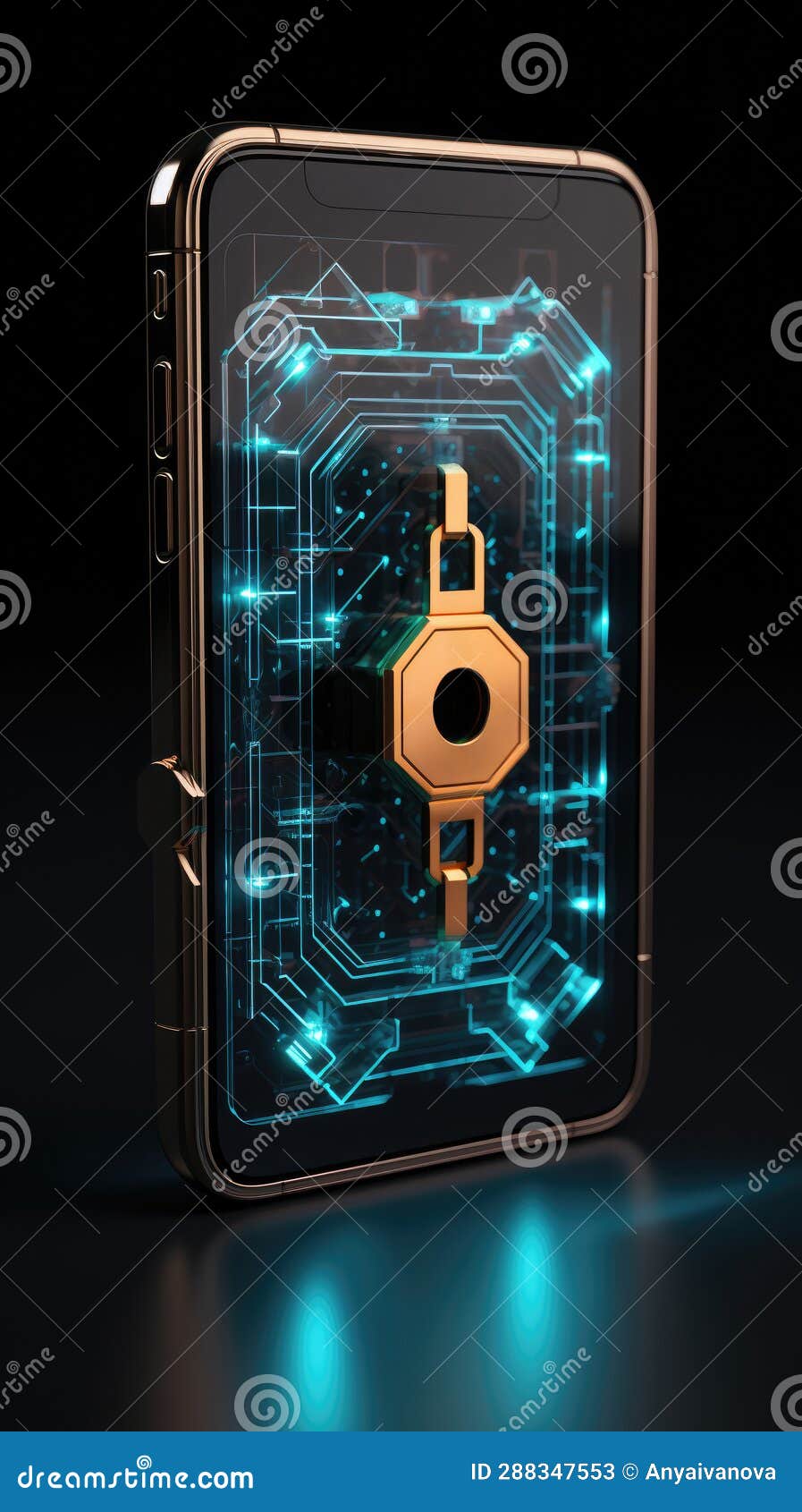A Cell Phone with a Lock on the Screen. Cyber Security of Mobile Device ...
