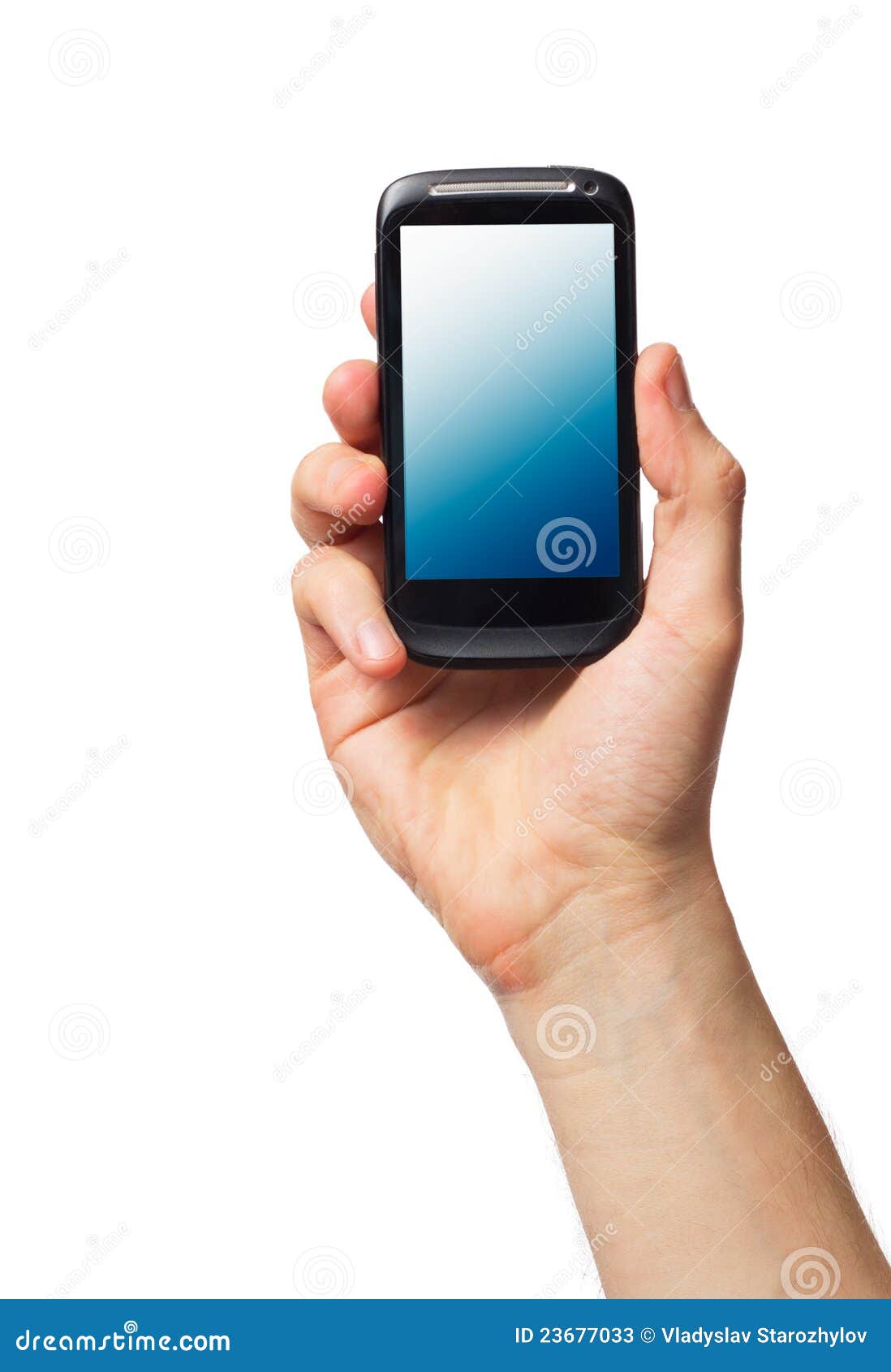 Cell phone in male hand stock image. Image of blank, blue - 23677033