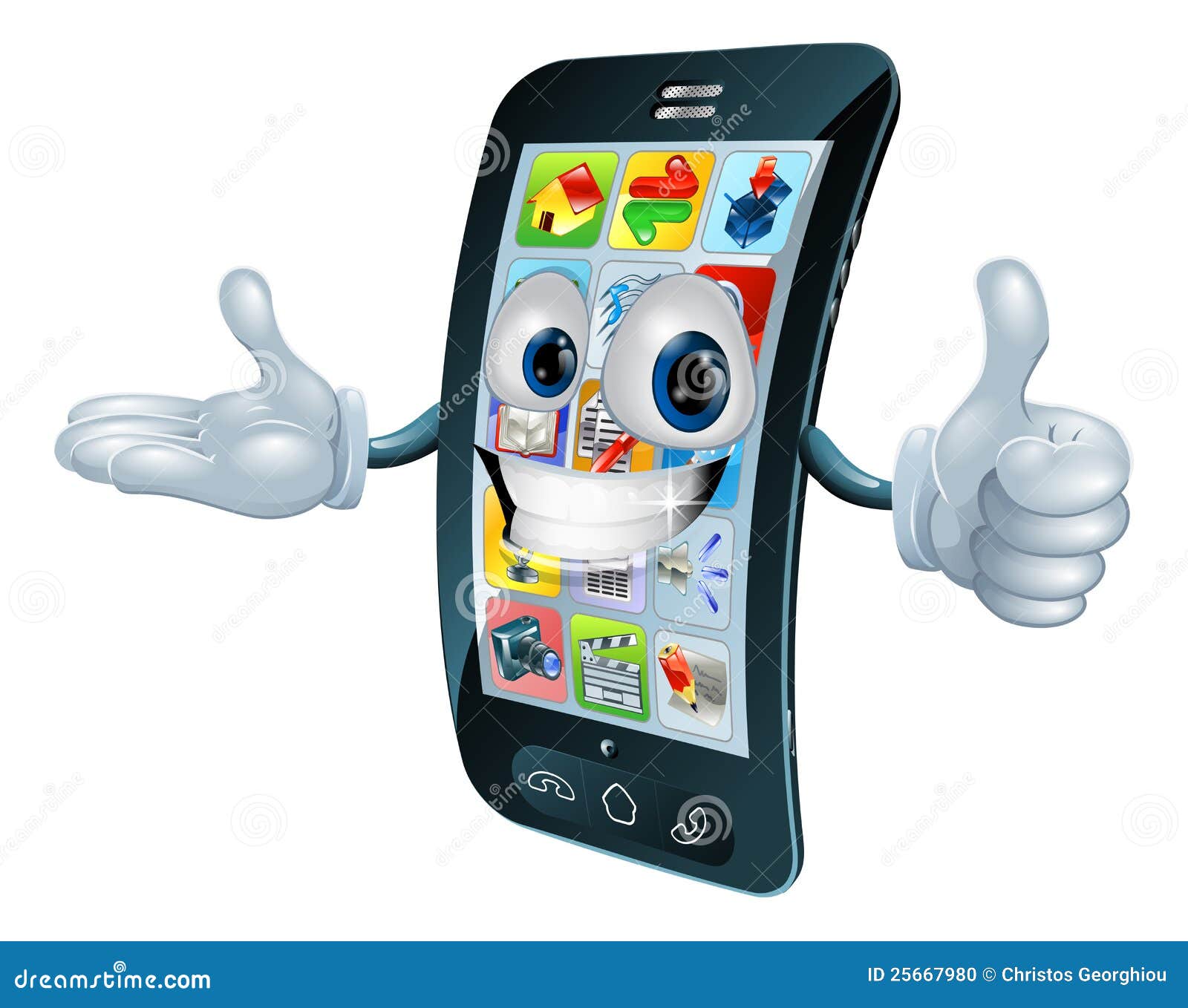 Cell phone man character stock vector. Illustration of cellphone - 25667980