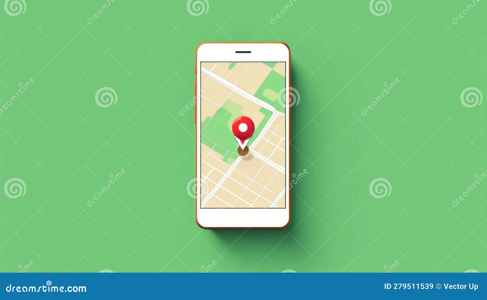 Cell Phone with Map and Location Icon. Generative AI Stock Illustration ...