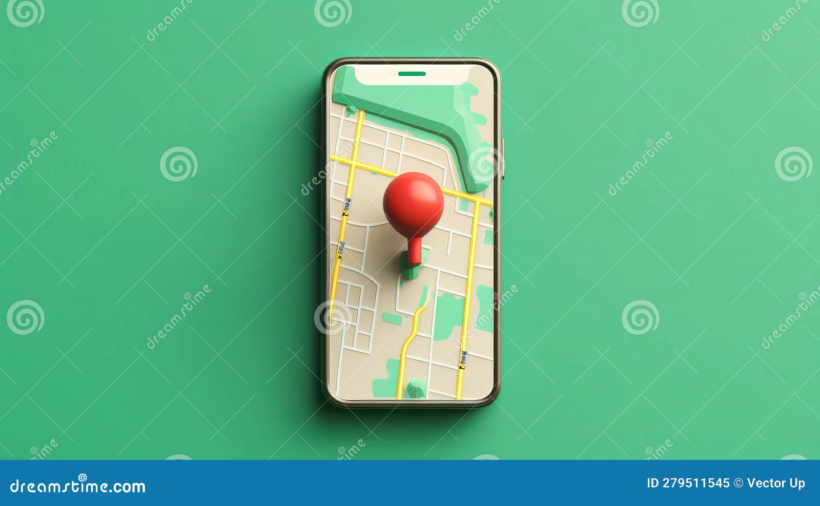 Cell Phone with Map and Location Icon. Generative AI Stock Image ...