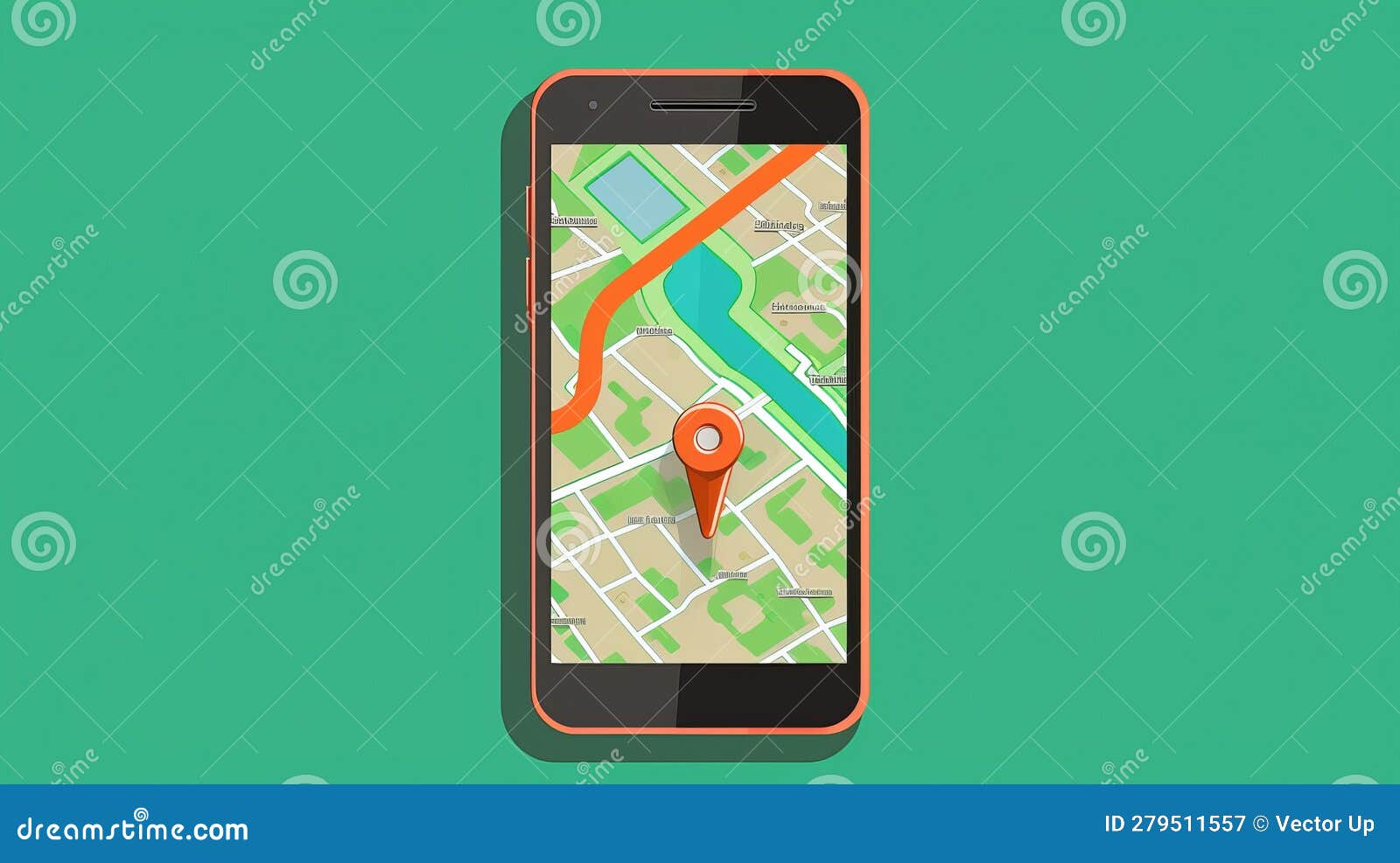 Cell Phone with Map and Location Icon. Generative AI Stock Image ...