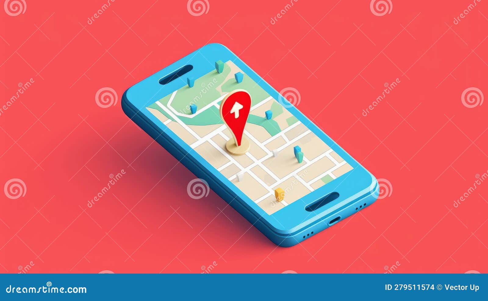 Cell Phone with Map and Location Icon. Generative AI Stock Photo ...