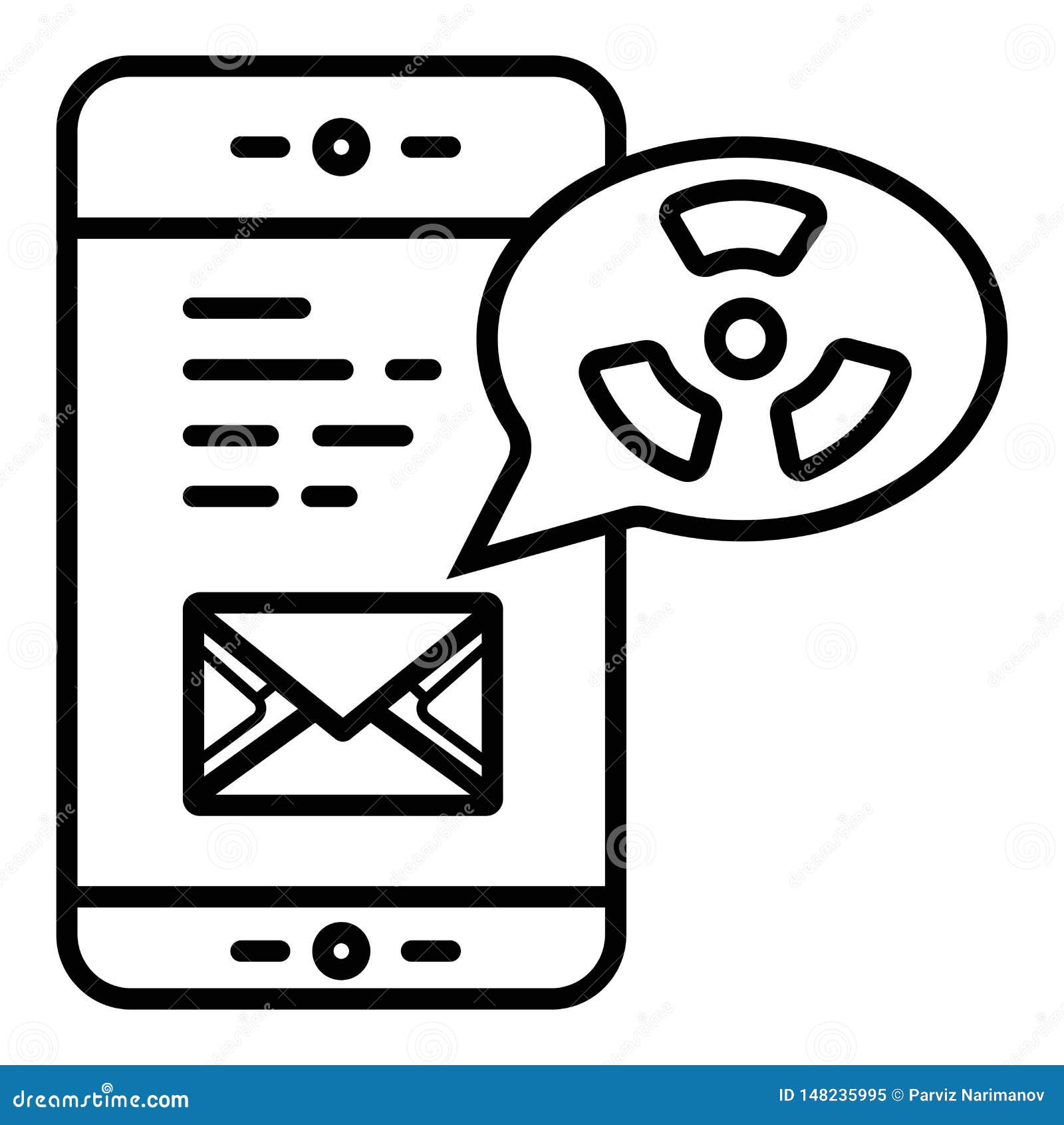 Cell Phone Message Icon Vector Stock Vector - Illustration of contact ...