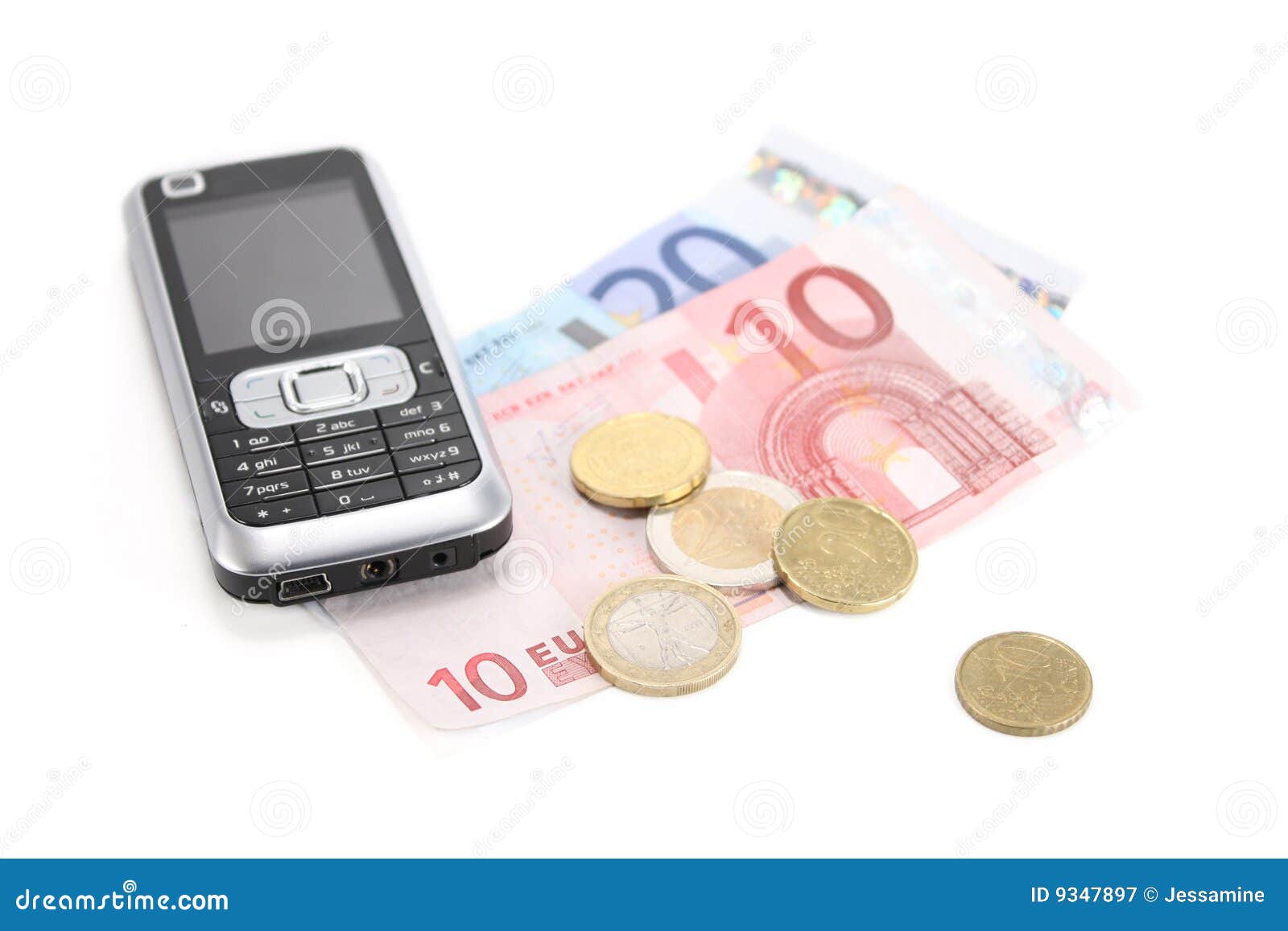 Cell phone and money stock image. Image of bill, cell - 9347897