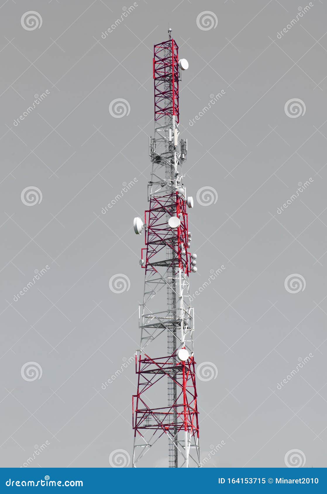 Cell Phone Network Communication Tower Stock Image - Image of aerial ...