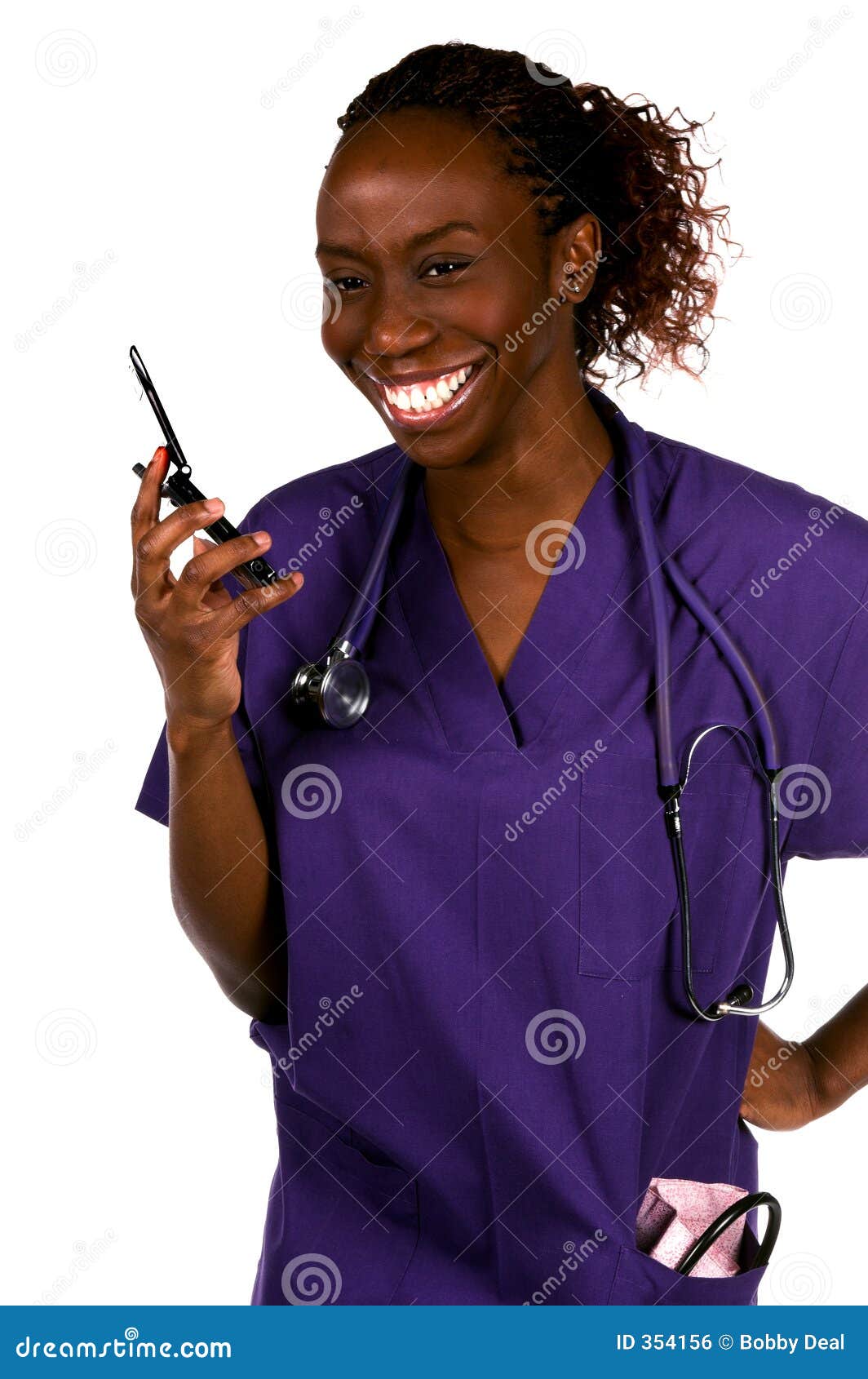Cell Phone Nurse stock photo. Image of nurse, african, casual - 354156