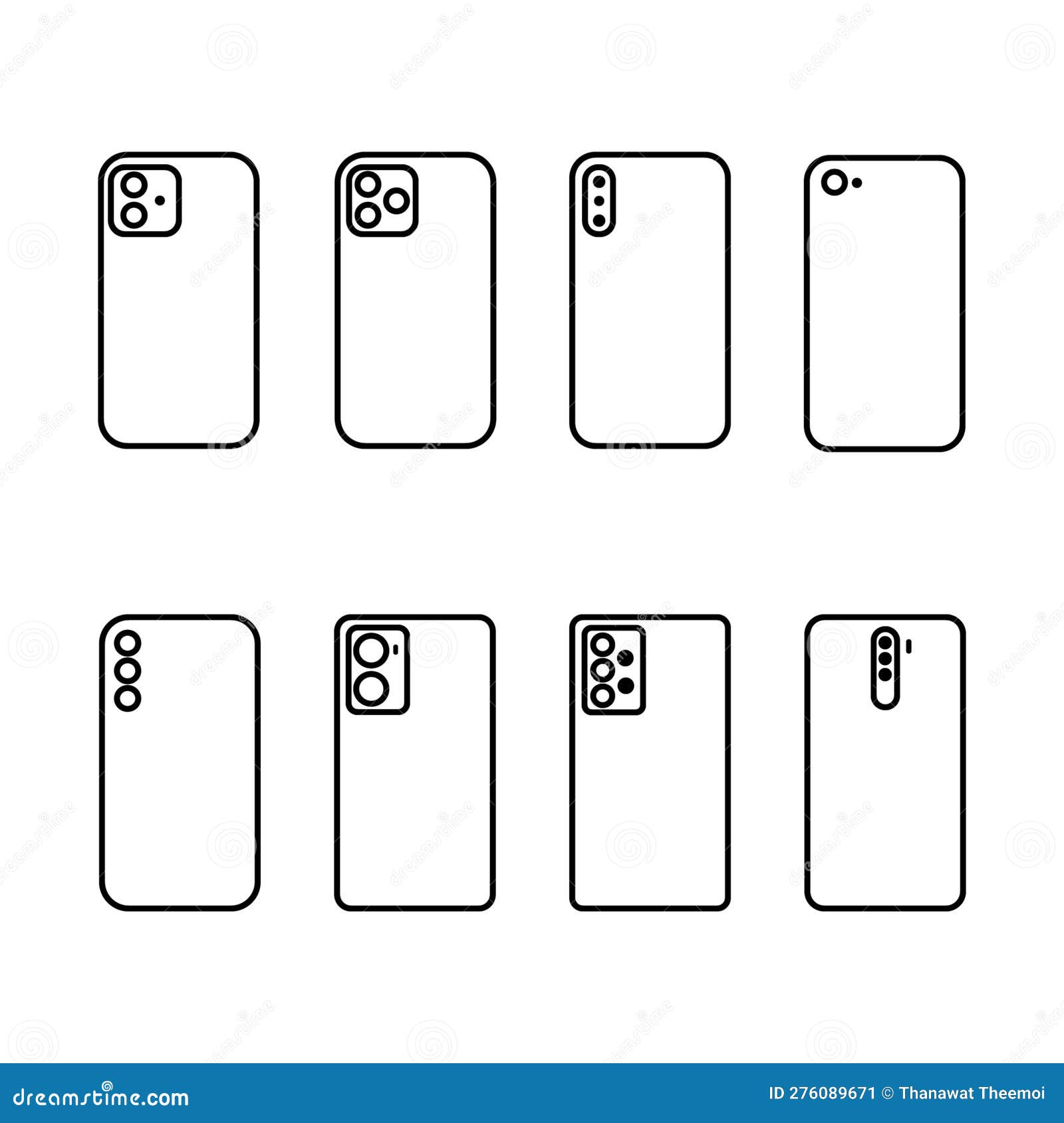 Cell Phone Outline Back View Stock Vector - Illustration of vector ...