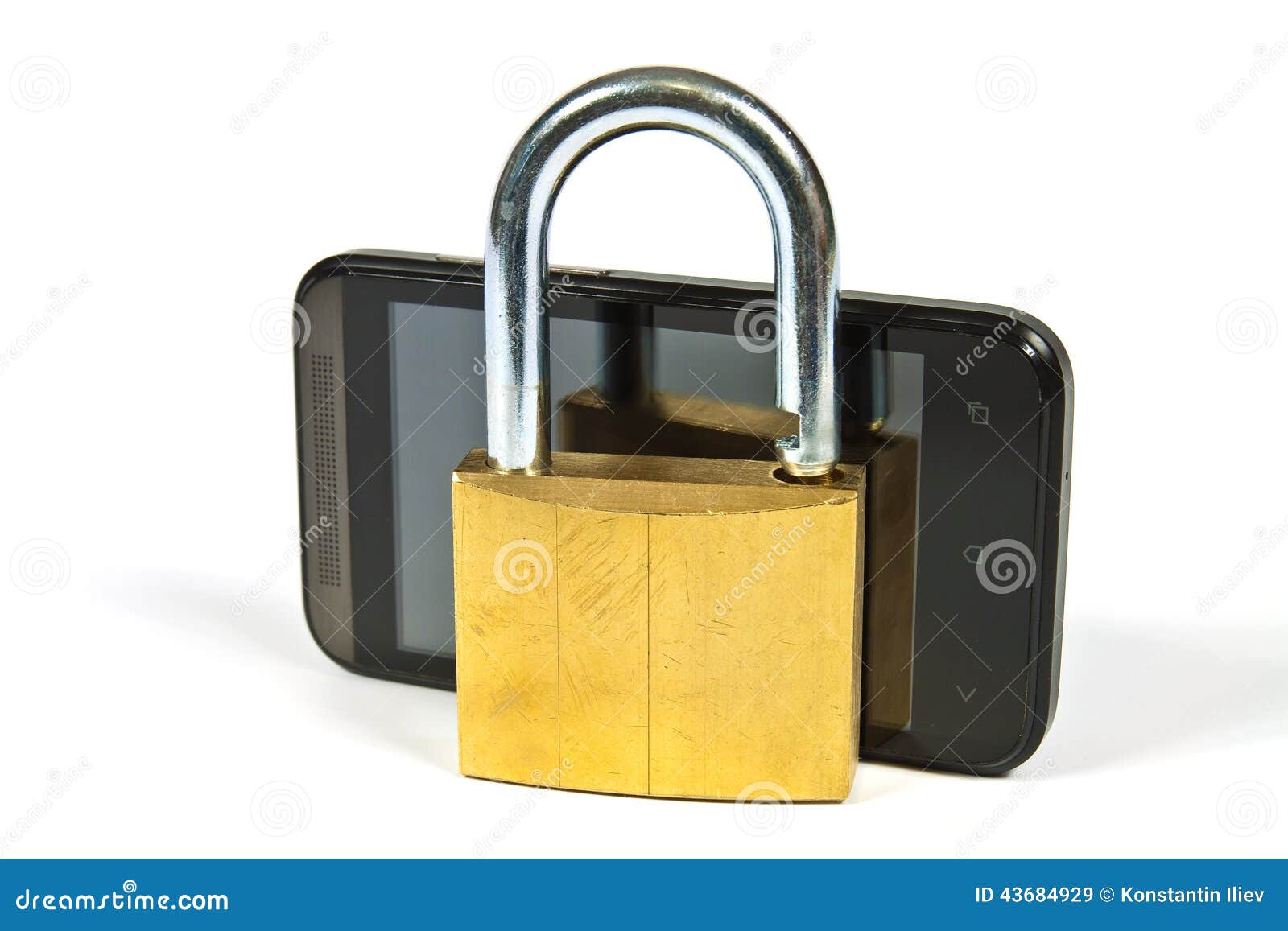 Cell phone and padlock stock image. Image of isolated - 43684929