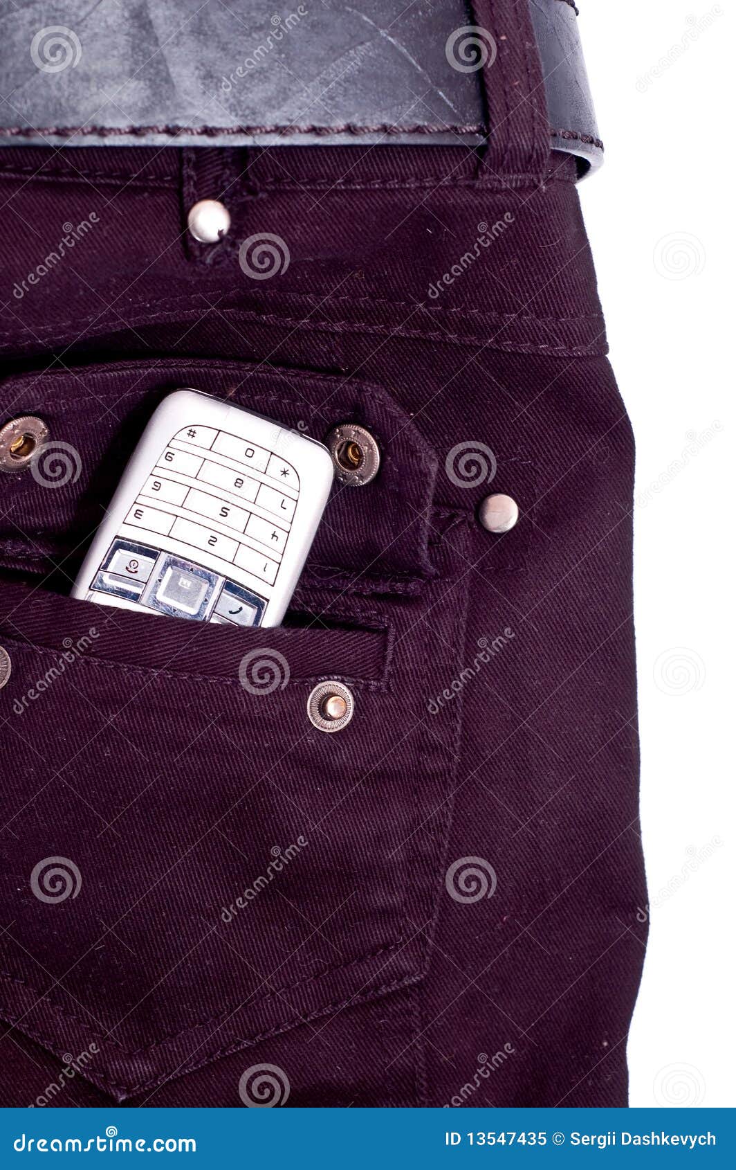 Cell phone in pocket stock image. Image of important - 13547435