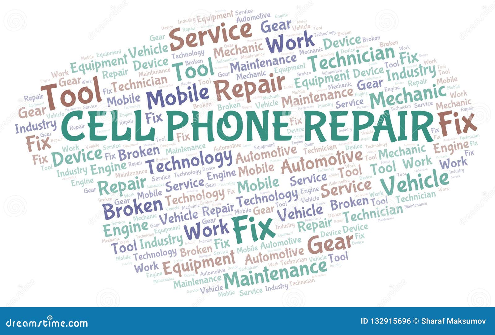 Cell Phone Repair Word Cloud Stock Illustration - Illustration of gear ...