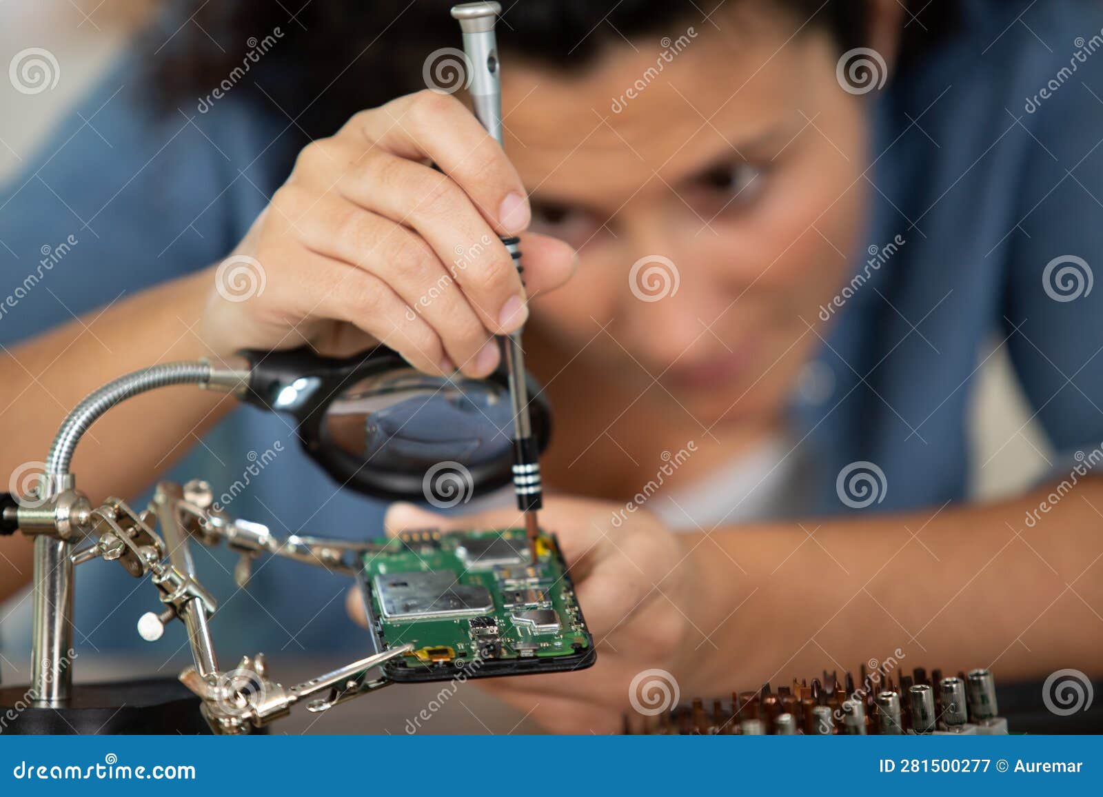 Cell Phone Repairsmartphone Parts and Tools for Recovery Stock Image ...