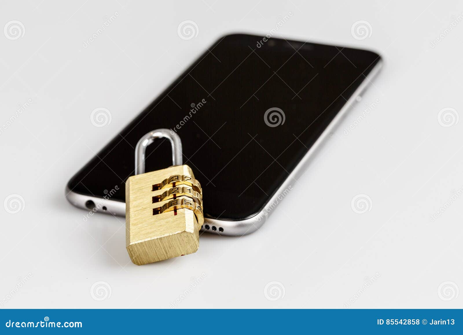 Cell Phone Security - Lock and Phone on White Stock Photo - Image of ...