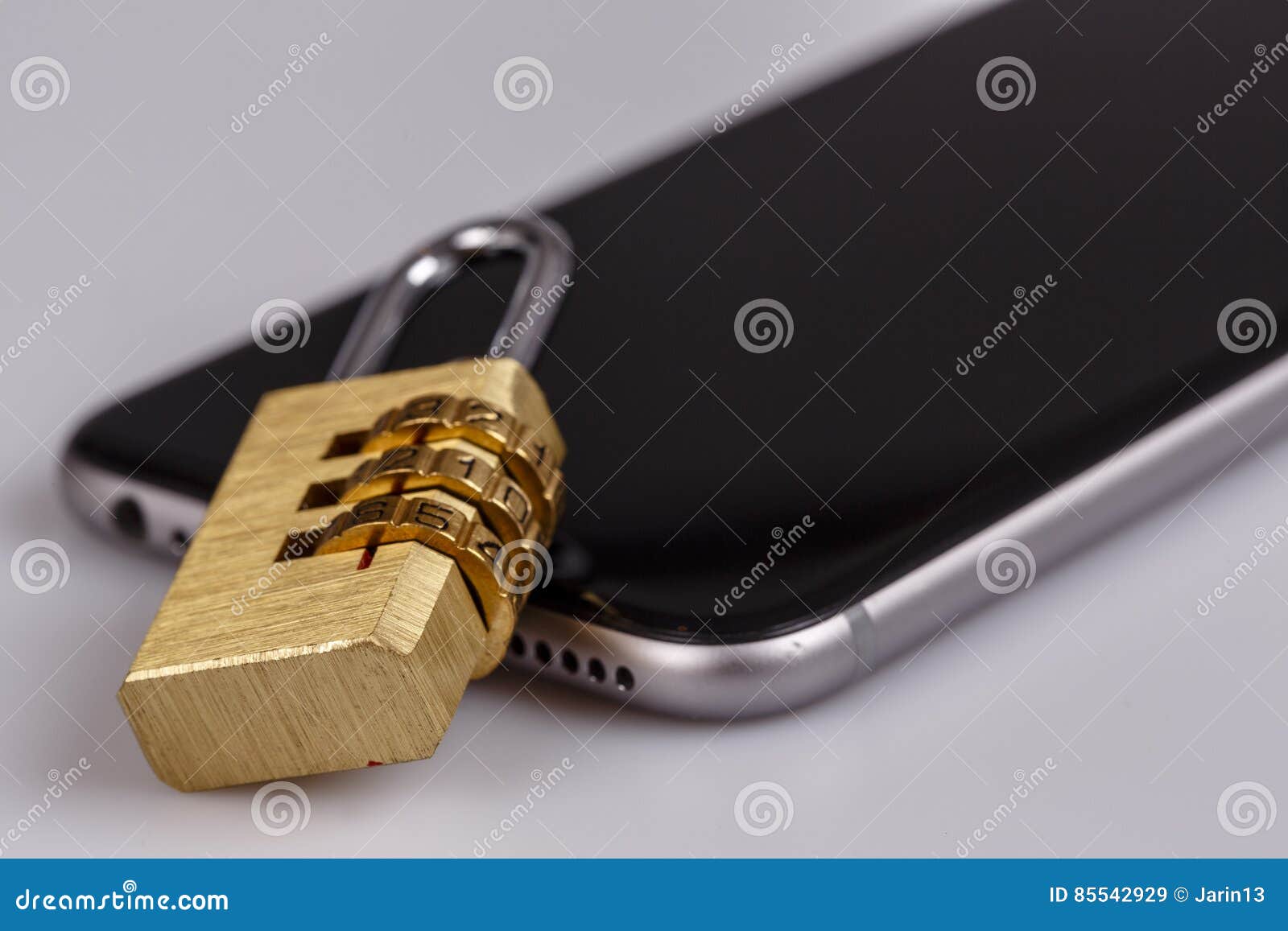 Cell Phone Security - Lock and Phone on White Stock Image - Image of ...