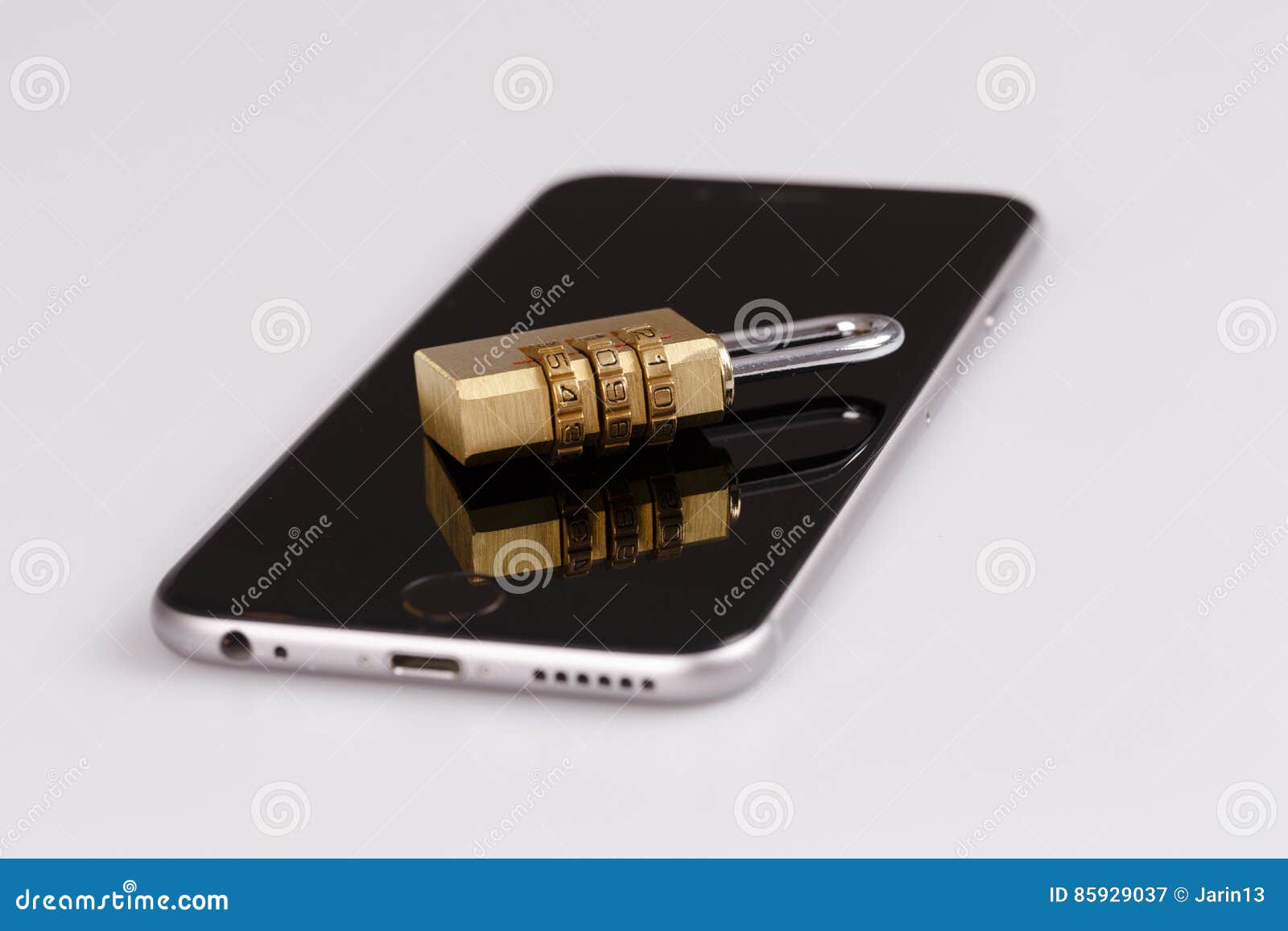 Cell Phone Security - Lock and Phone on White Stock Image - Image of ...