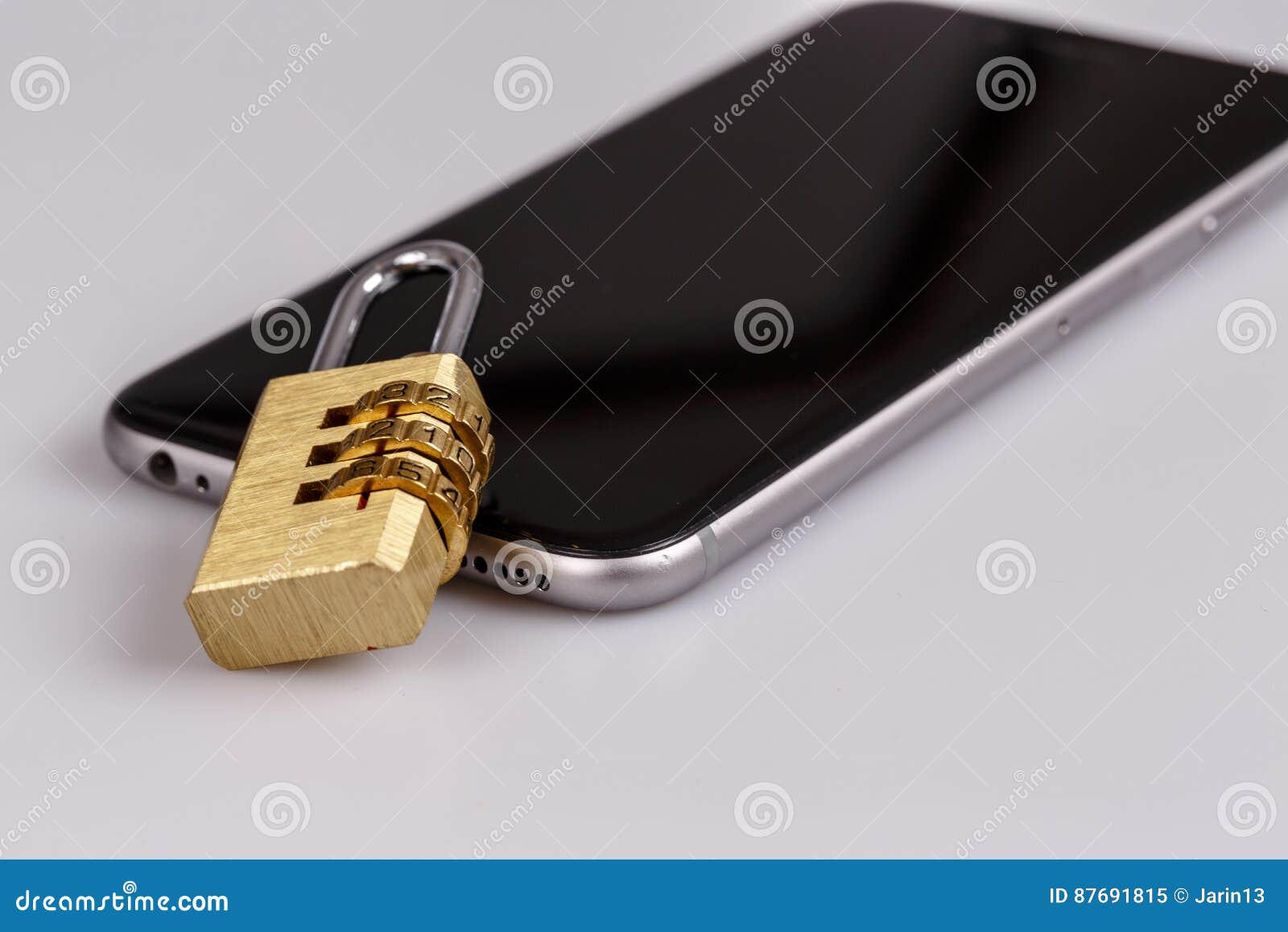 Cell Phone Security - Lock and Phone on White Stock Image - Image of ...