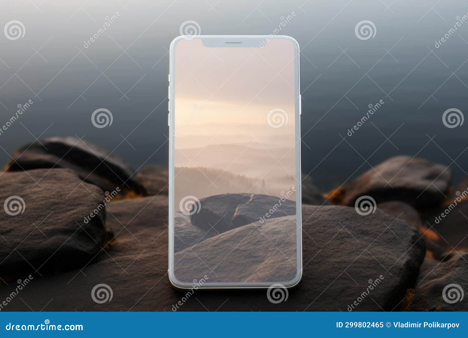 A Cell Phone Sitting on Top of a Rock. Perfect for Technology or Nature ...