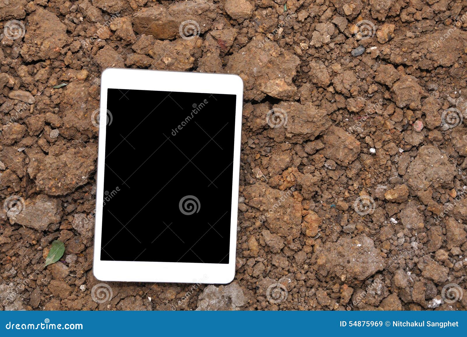 Cell Phone on Soil Surface. Stock Image - Image of technology ...