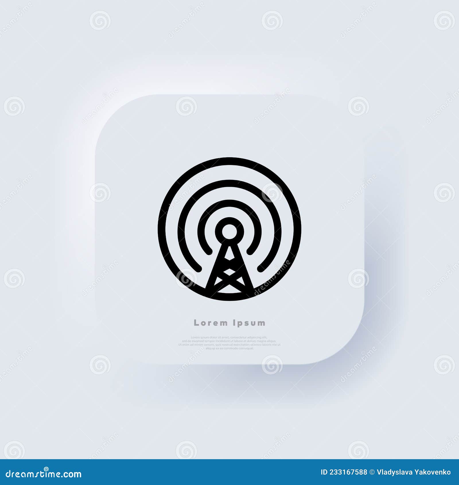 Broadcast Transmitter Antenna Icon With Doodle Style Cartoon Vector