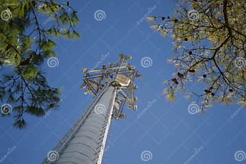 Cell Phone Tower Reaching To the Sky Stock Photo - Image of beautiful ...
