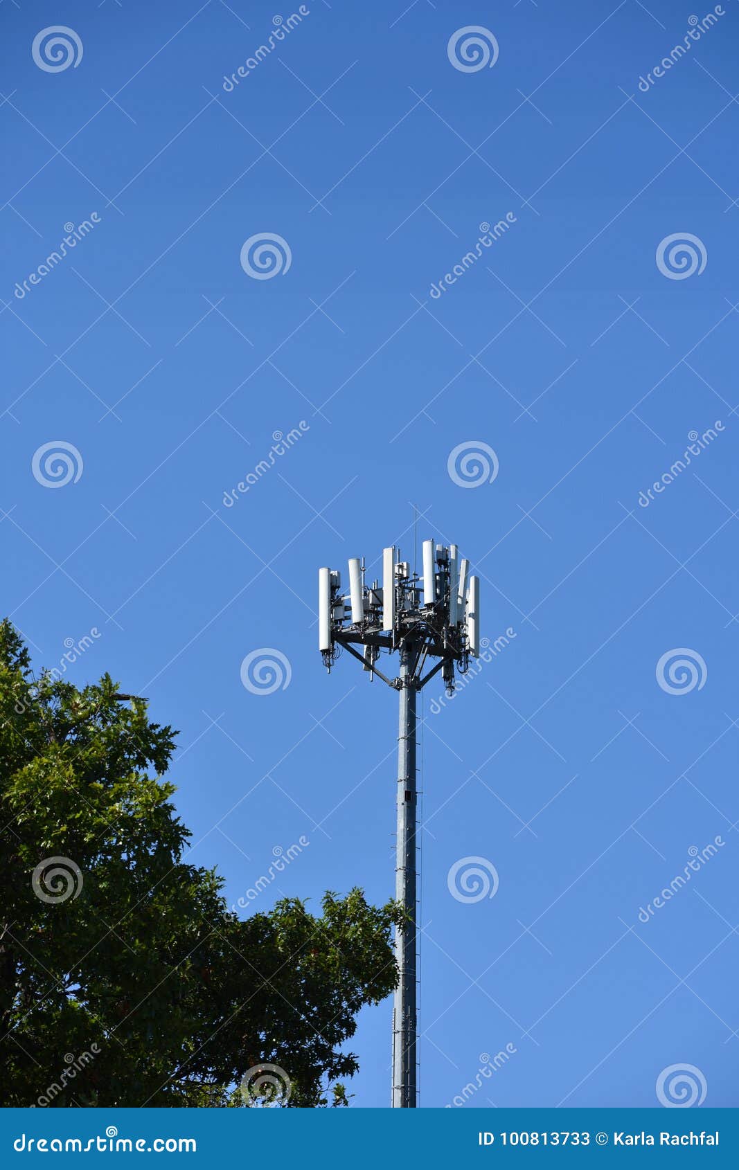 Cell phone tower stock image. Image of blue, wireless - 100813733
