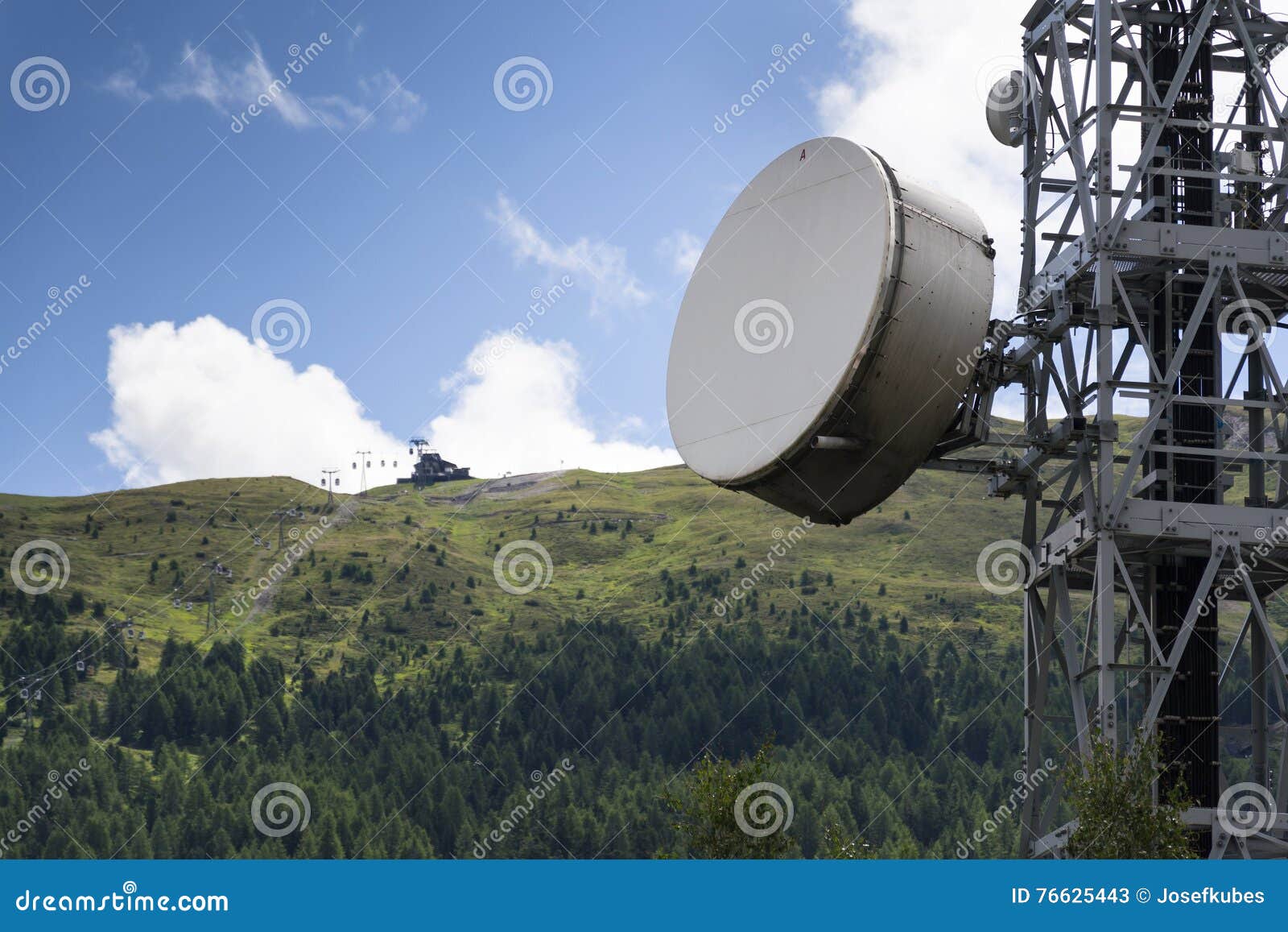 Cell Phone Transmitters on Telecommunication Tower in Mountains Stock ...
