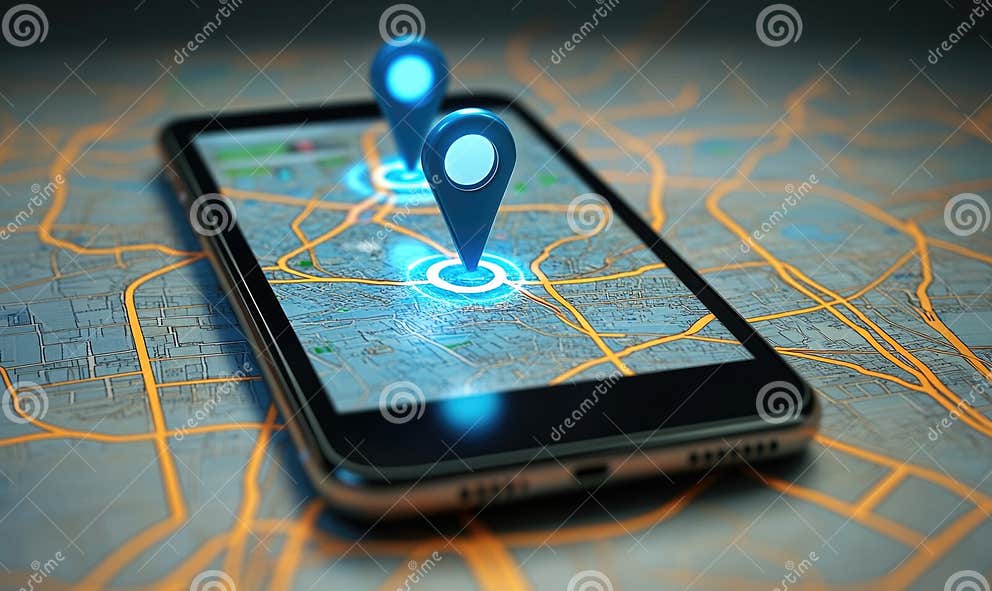 A Cell Phone with Two Blue Dots on it Stock Illustration - Illustration ...