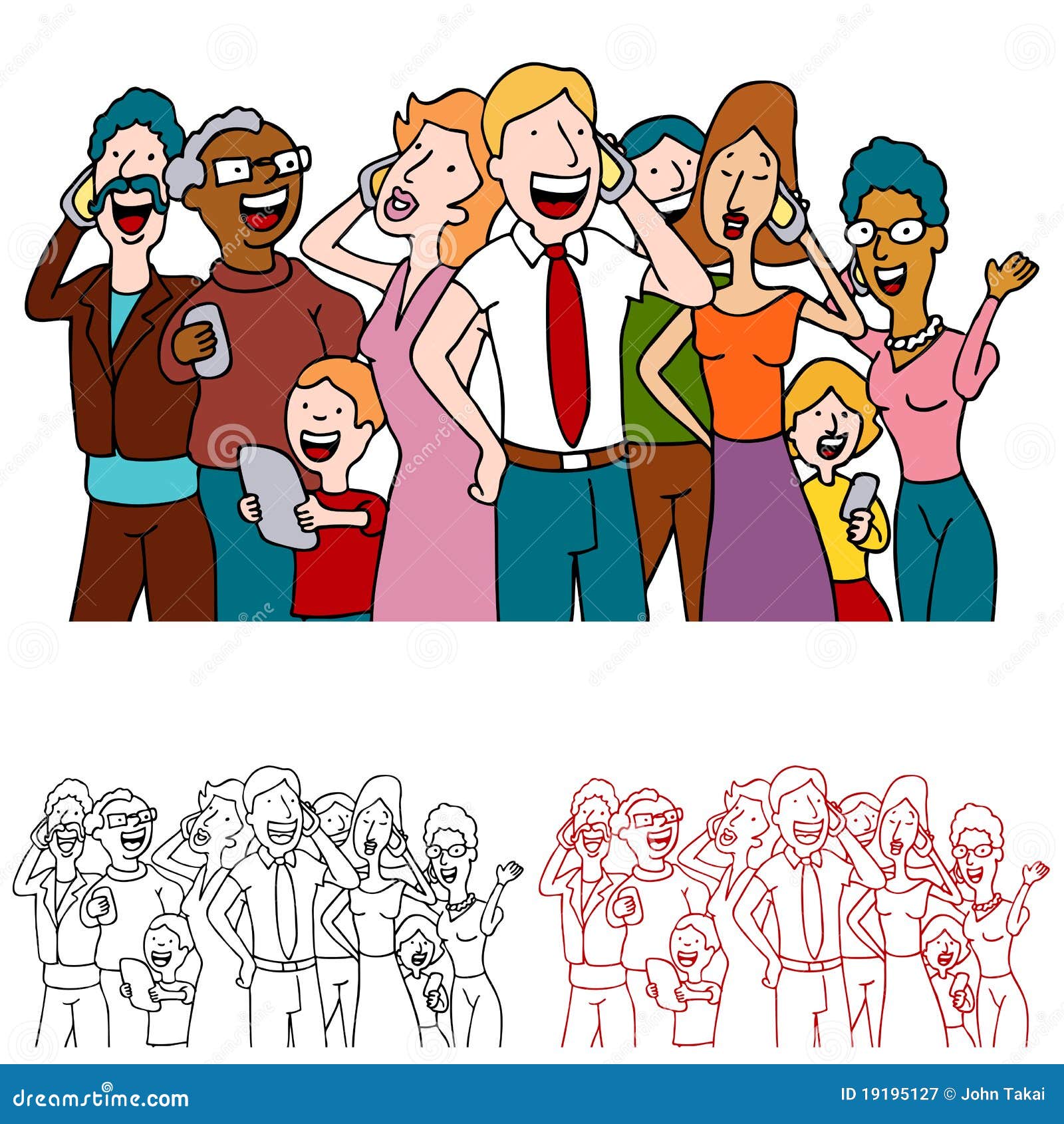 Cell Phone Users stock vector. Illustration of smartphone - 19195127