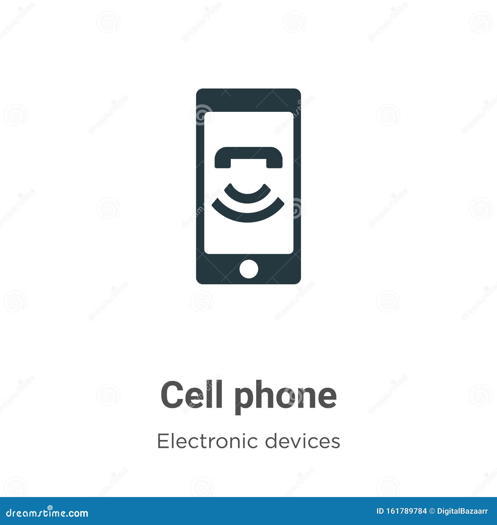Cell Phone Vector Icon on White Background. Flat Vector Cell Phone Icon ...