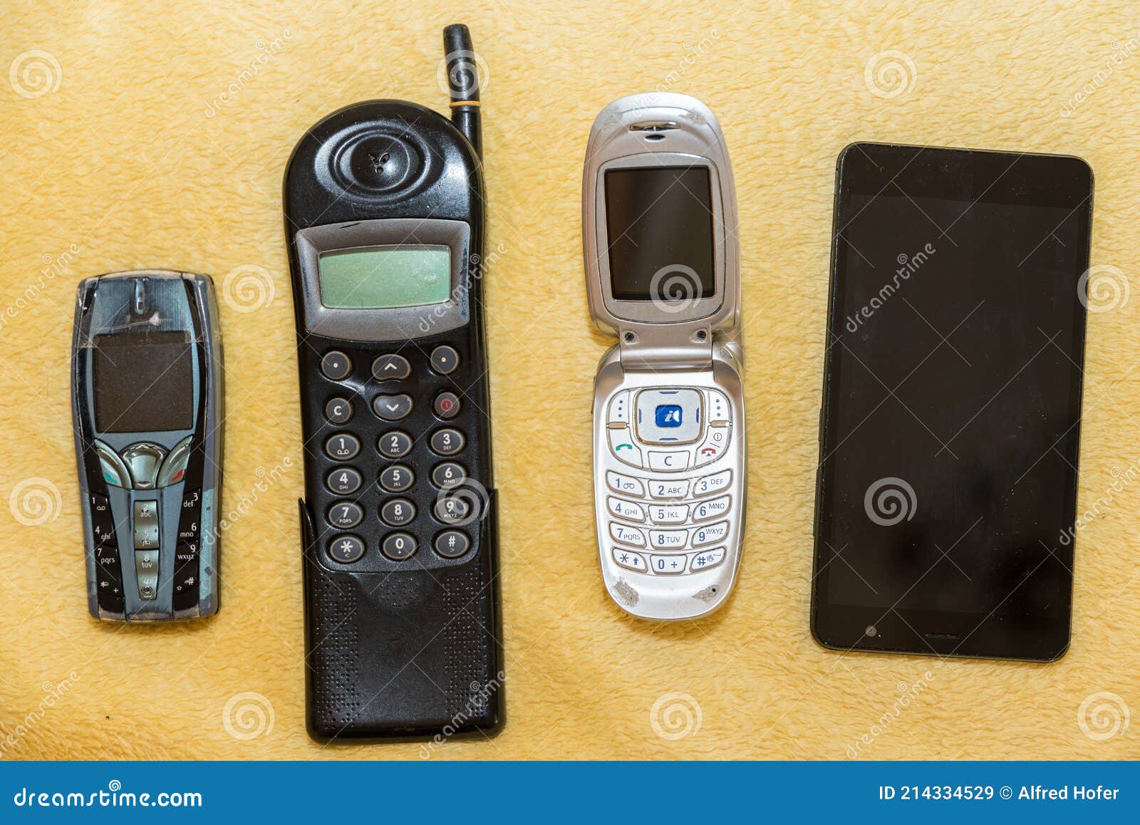 Cell Phones with Different Technology Stock Image - Image of recycling ...